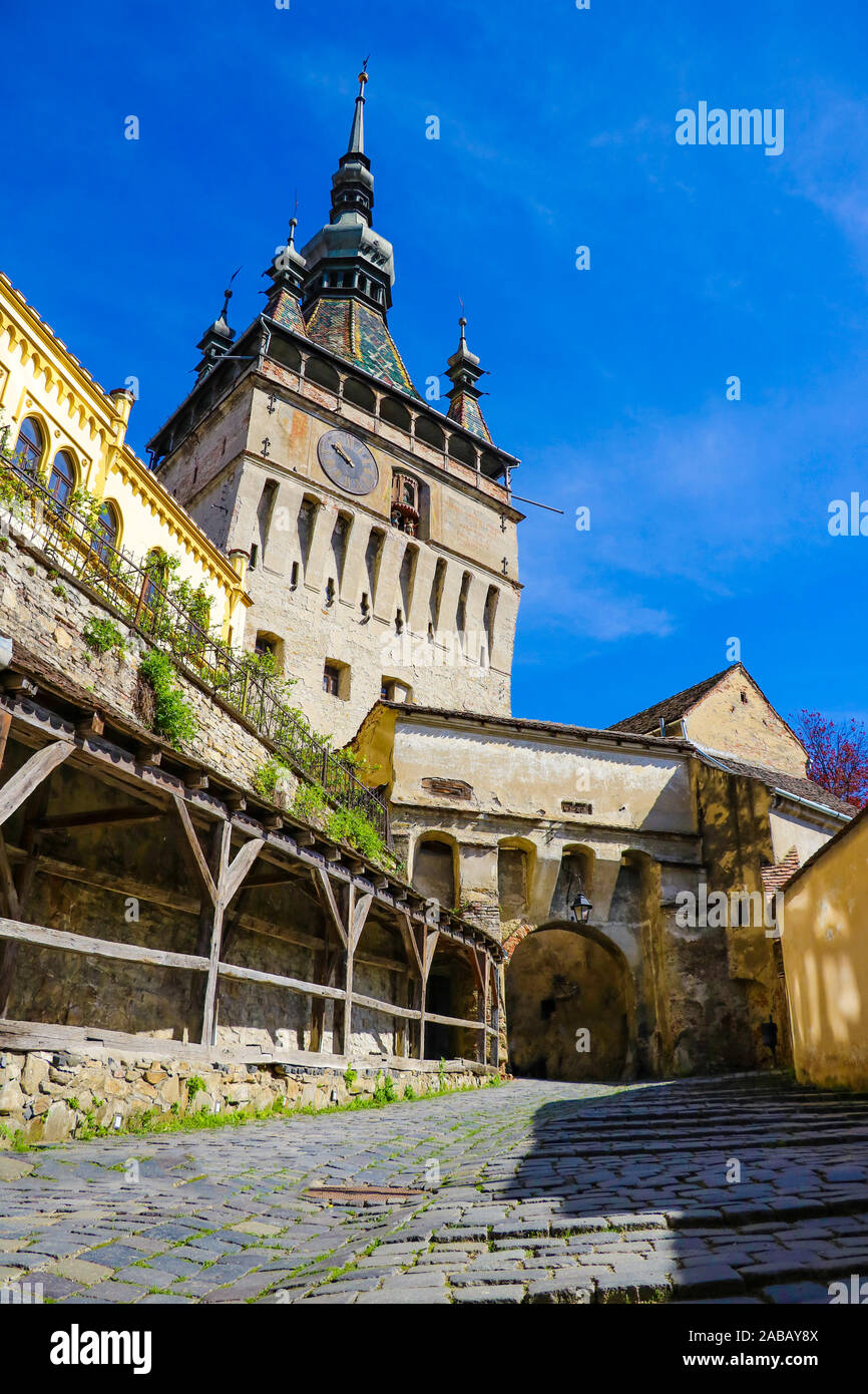 Sighisoara, Romania, May 11, 2019: Famous medieval fortified city and ...