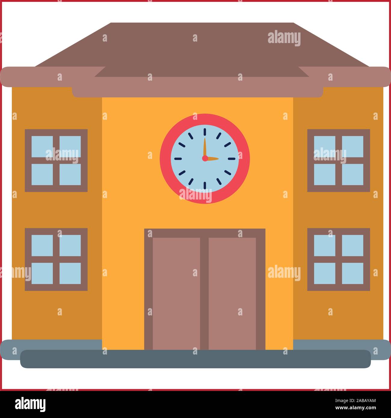 school structure flat style icon vector illustration design Stock ...