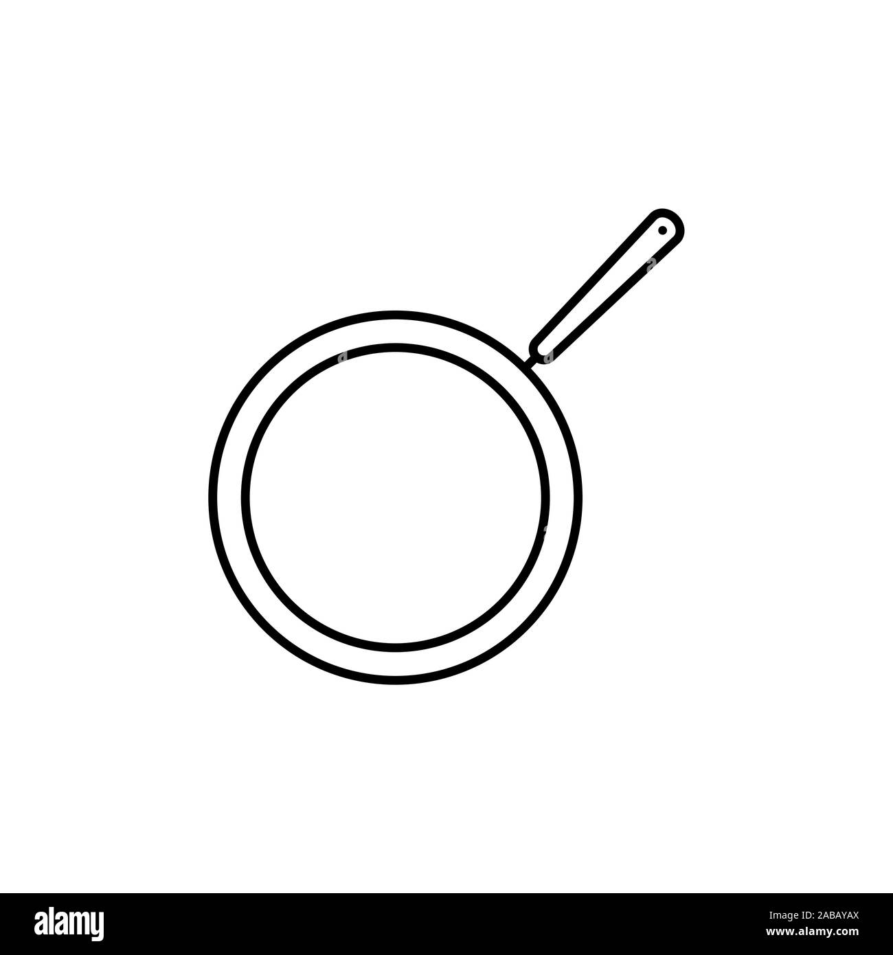 frying pan vector icon line Stock Vector Image & Art - Alamy