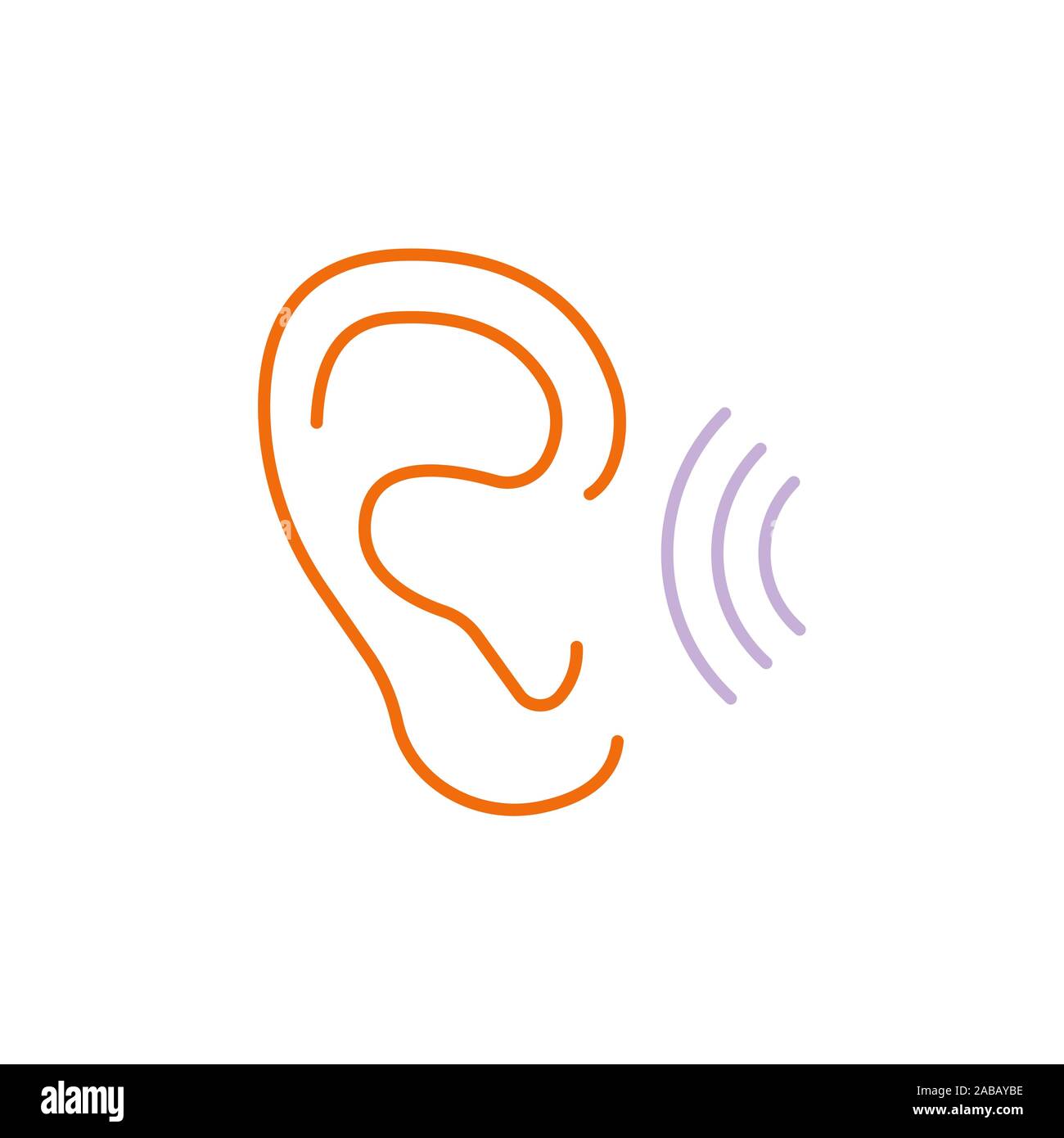 Outline of the anatomy of the ear Cut Out Stock Images & Pictures - Alamy