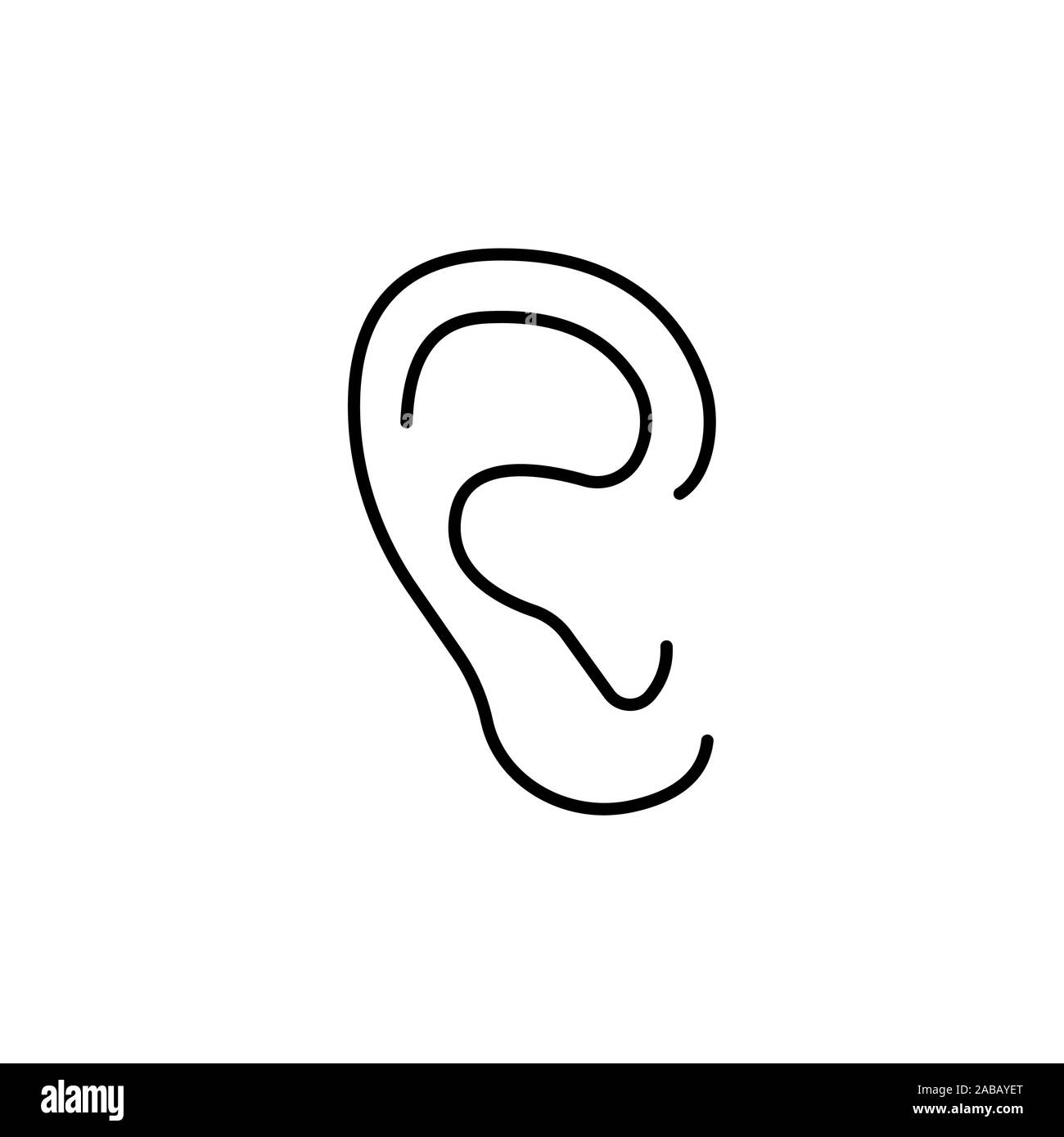 Ear Outline Black and White Stock Photos & Images - Alamy