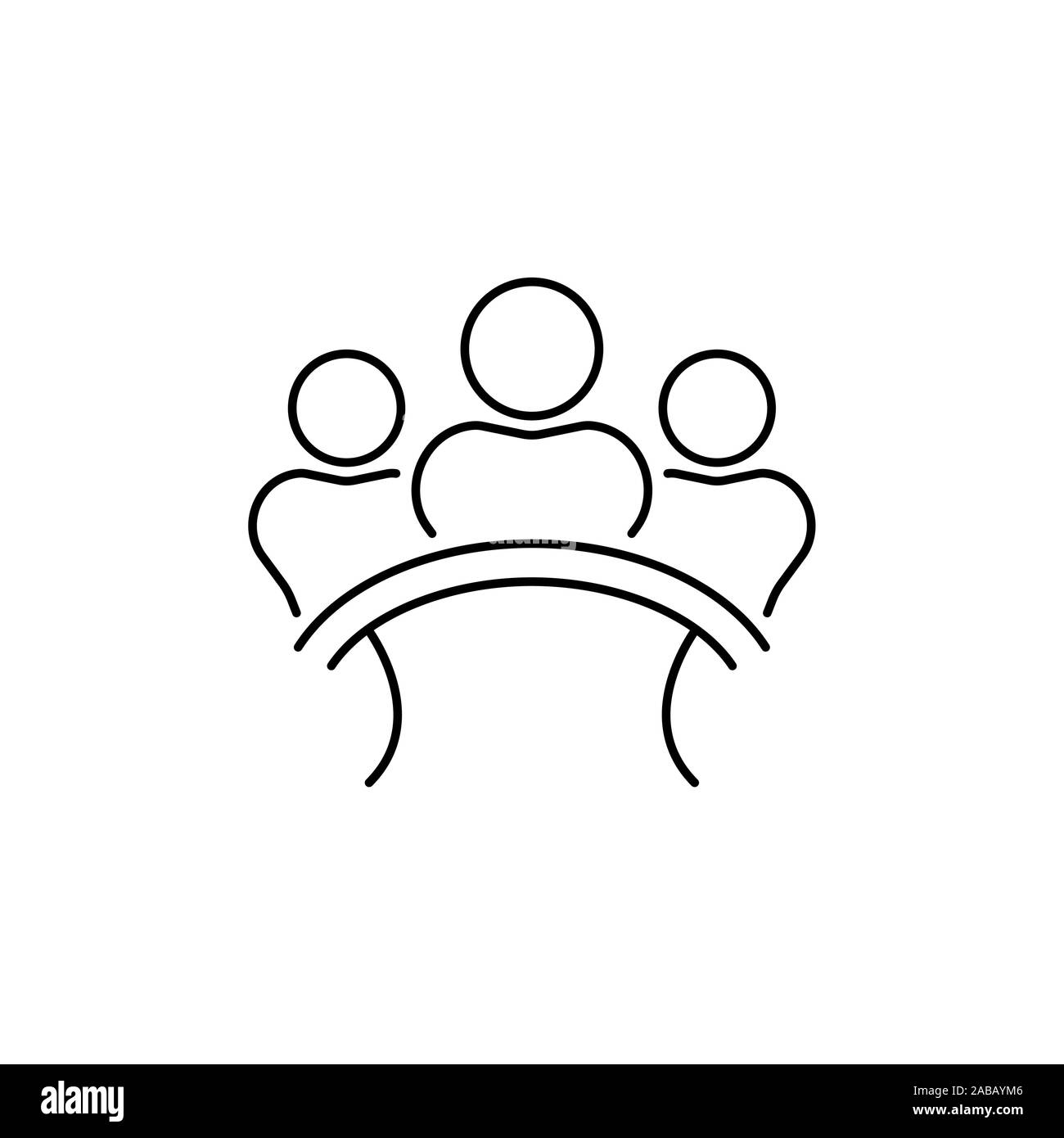 jury group committee vector line, linear icon. jurors sign, symbol ...