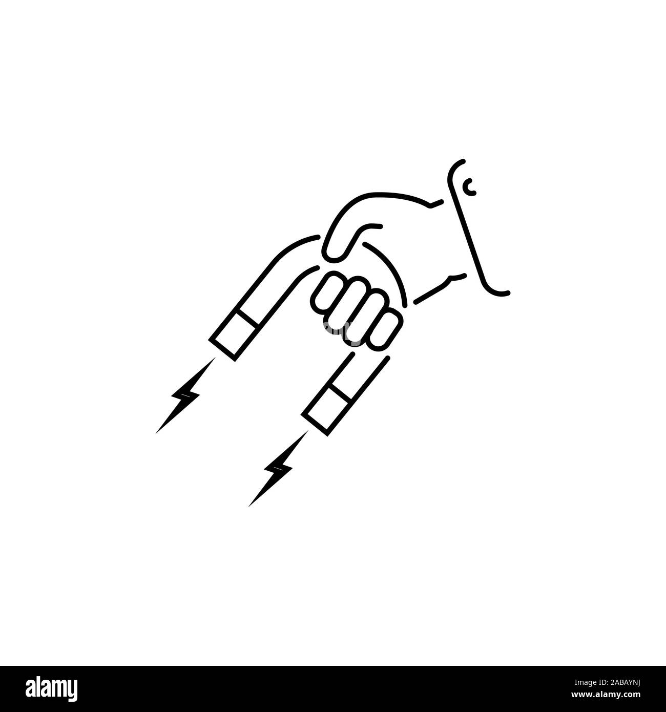 magnet in hand vector line icon Stock Vector Image & Art - Alamy