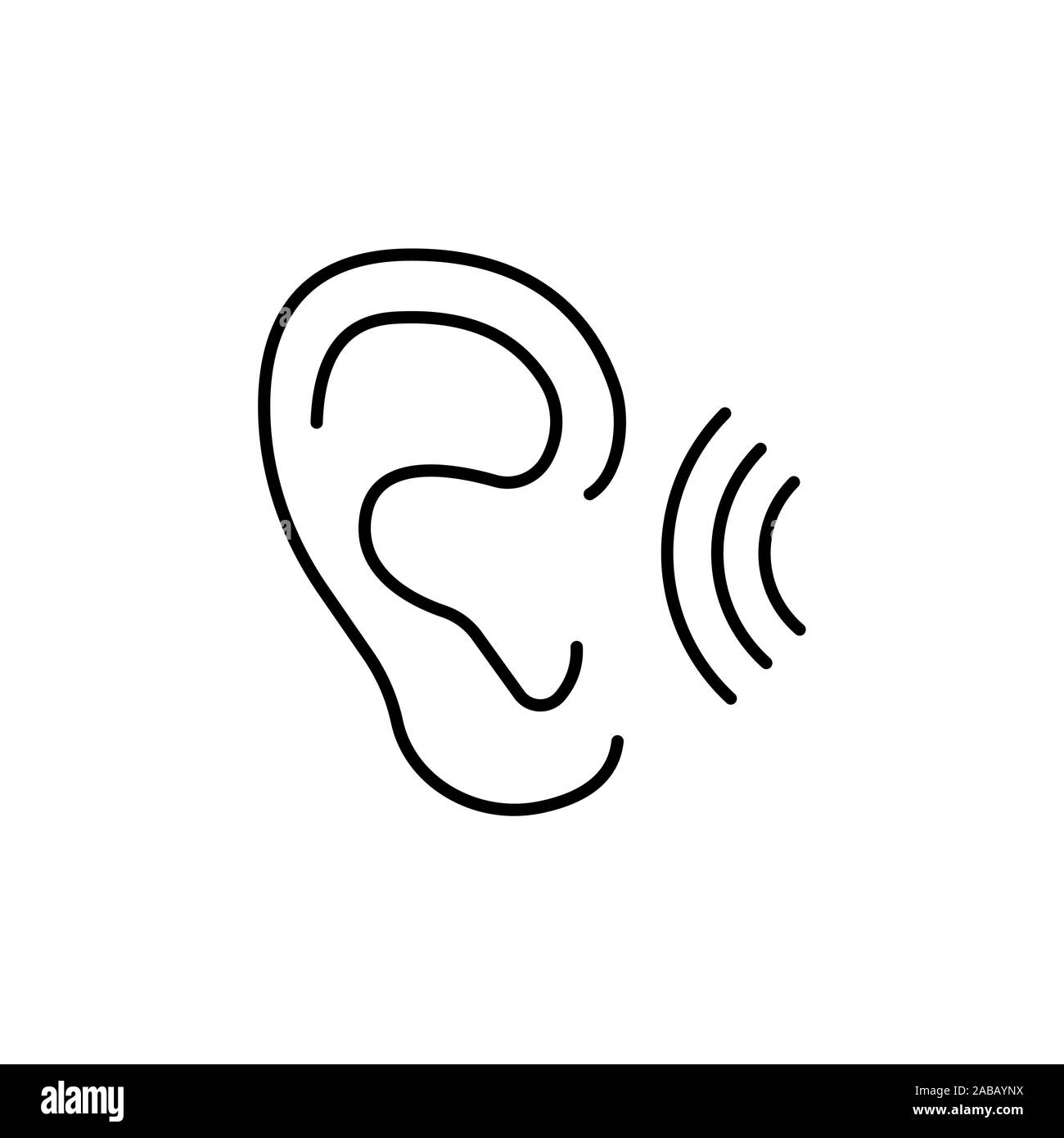 Music ear icon outline Cut Out Stock Images & Pictures - Alamy