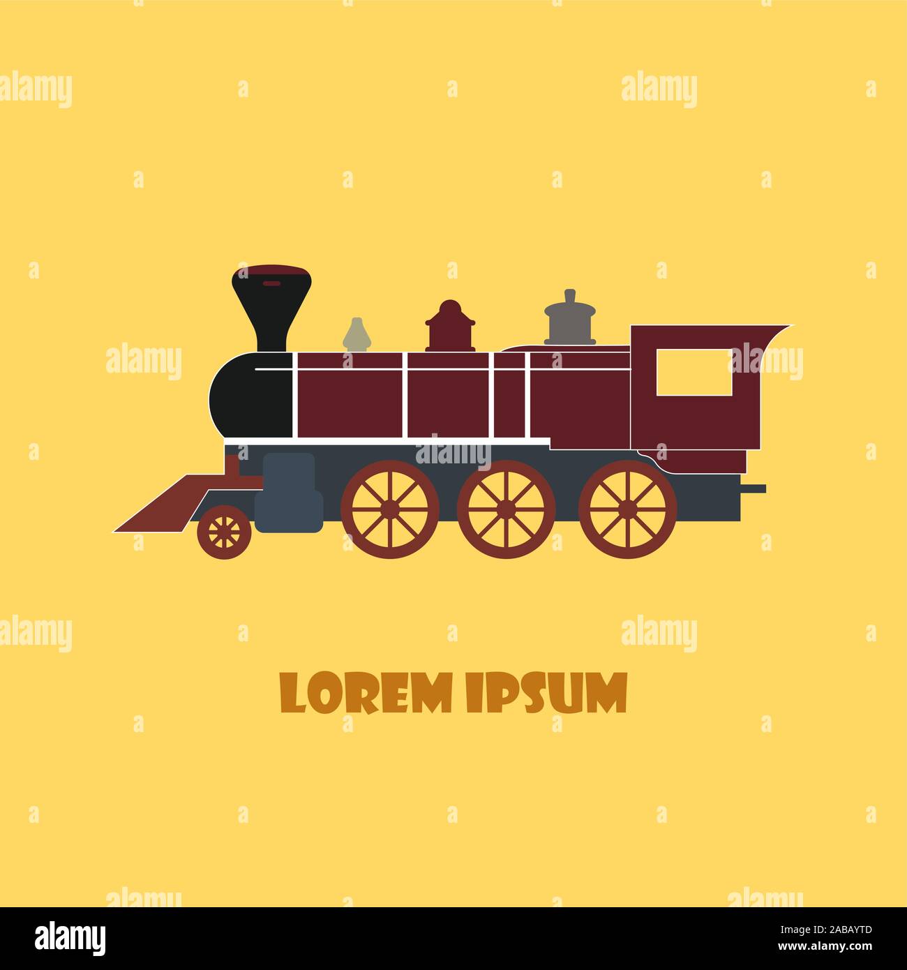 Train retro steam locomotive, old vintage style, vector icon, emblem ...
