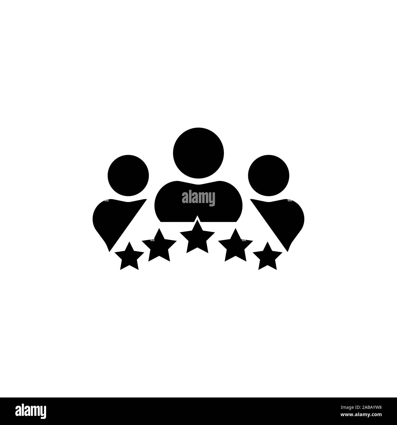 business client vector icon, people group with 5 stars sign Stock ...