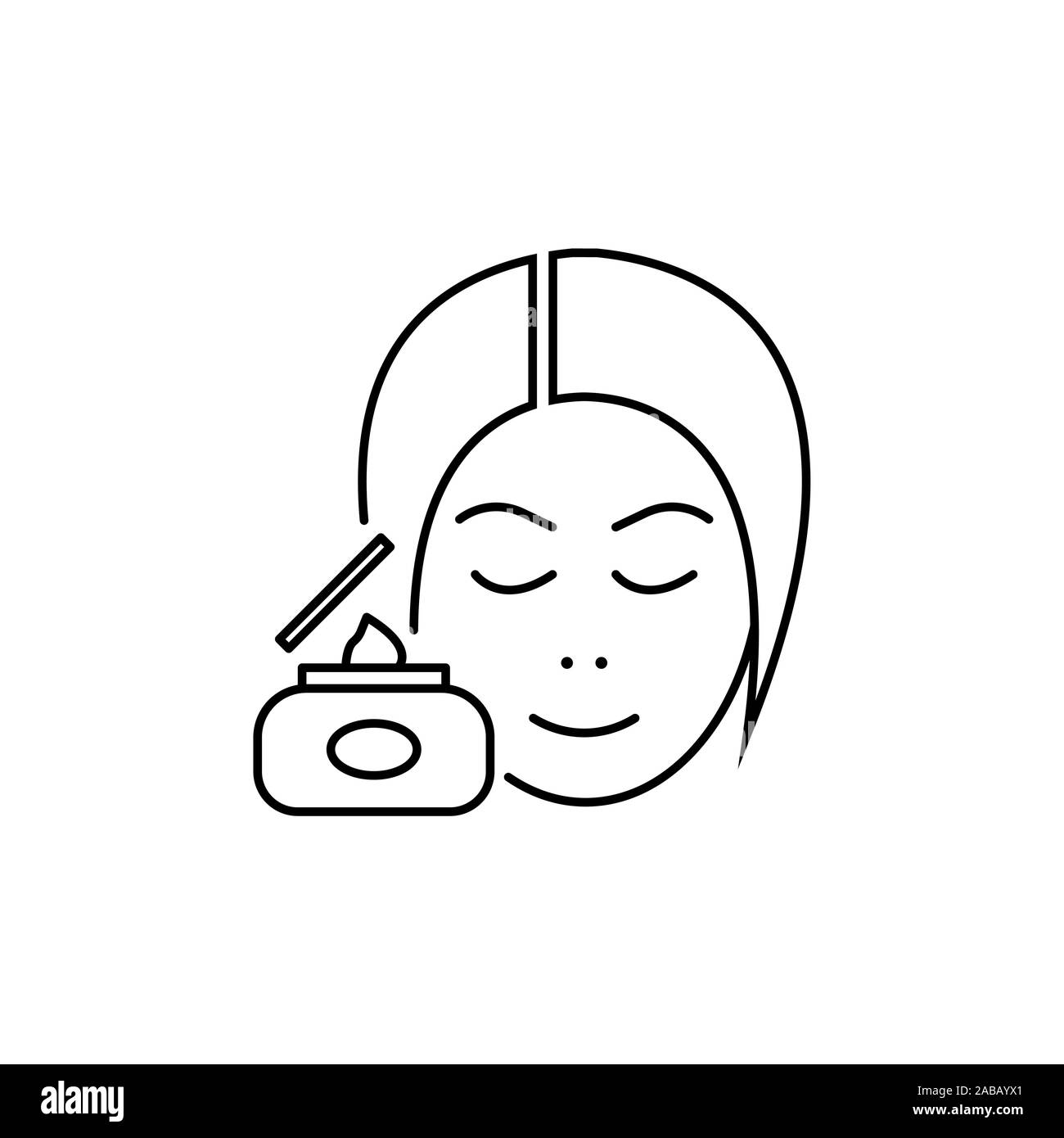 Face skin makeup applying Stock Vector Images - Alamy