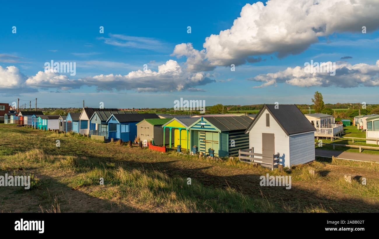 Heacham, Norfolk, England, UK - April 25, 2019: Beach Huts near the ...