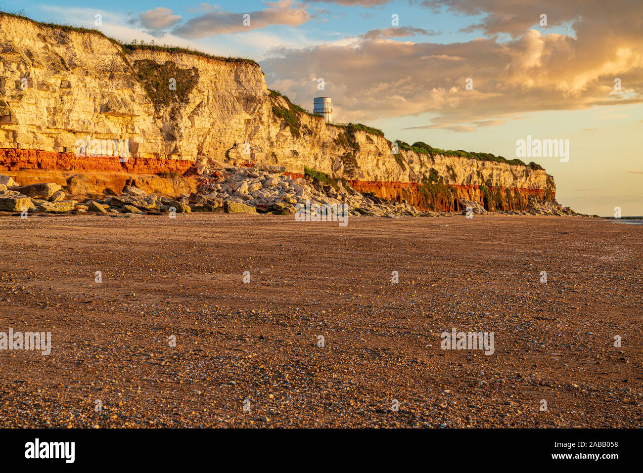Hunstanton, Norfolk, England, UK - April 25, 2019: Evening light and ...