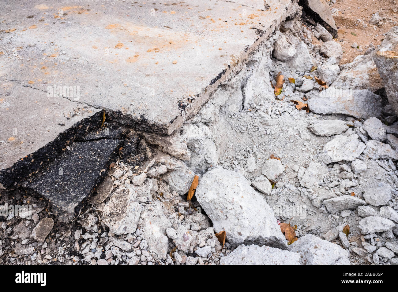 Detail of an asphalt road under repair Stock Photo - Alamy