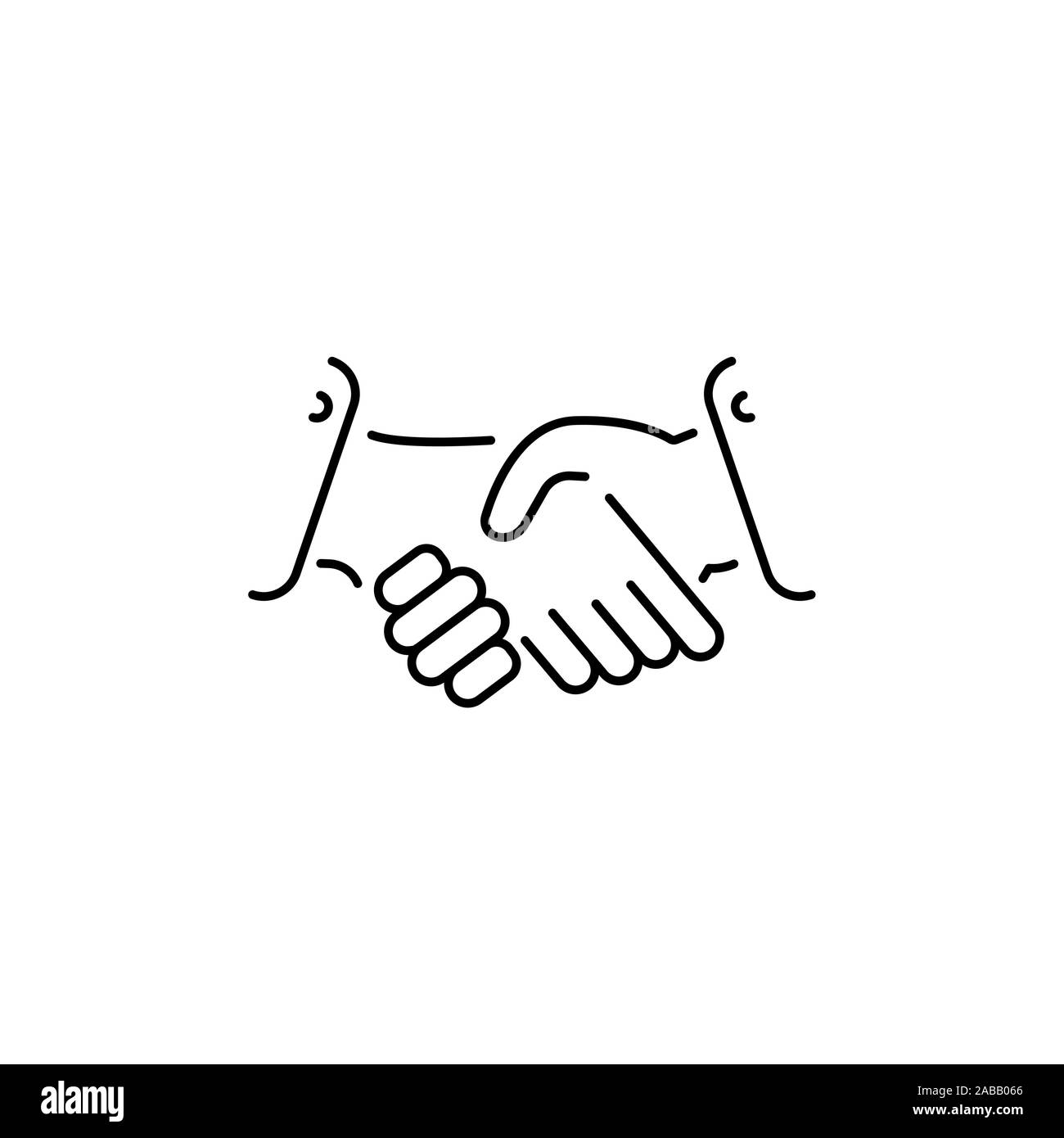 handshake vector line icon Stock Vector Image & Art - Alamy