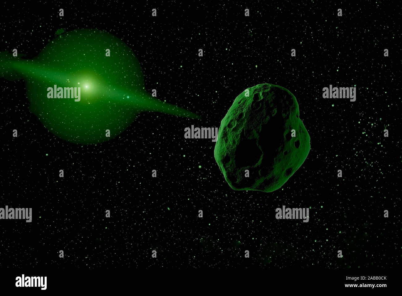 A meteorite in outer space. Elements of this image were furnished by ...