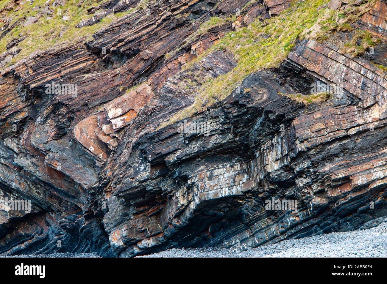 Geology Folding Faulting Millook Haven North Cornwall Beach Hut Fishing ...