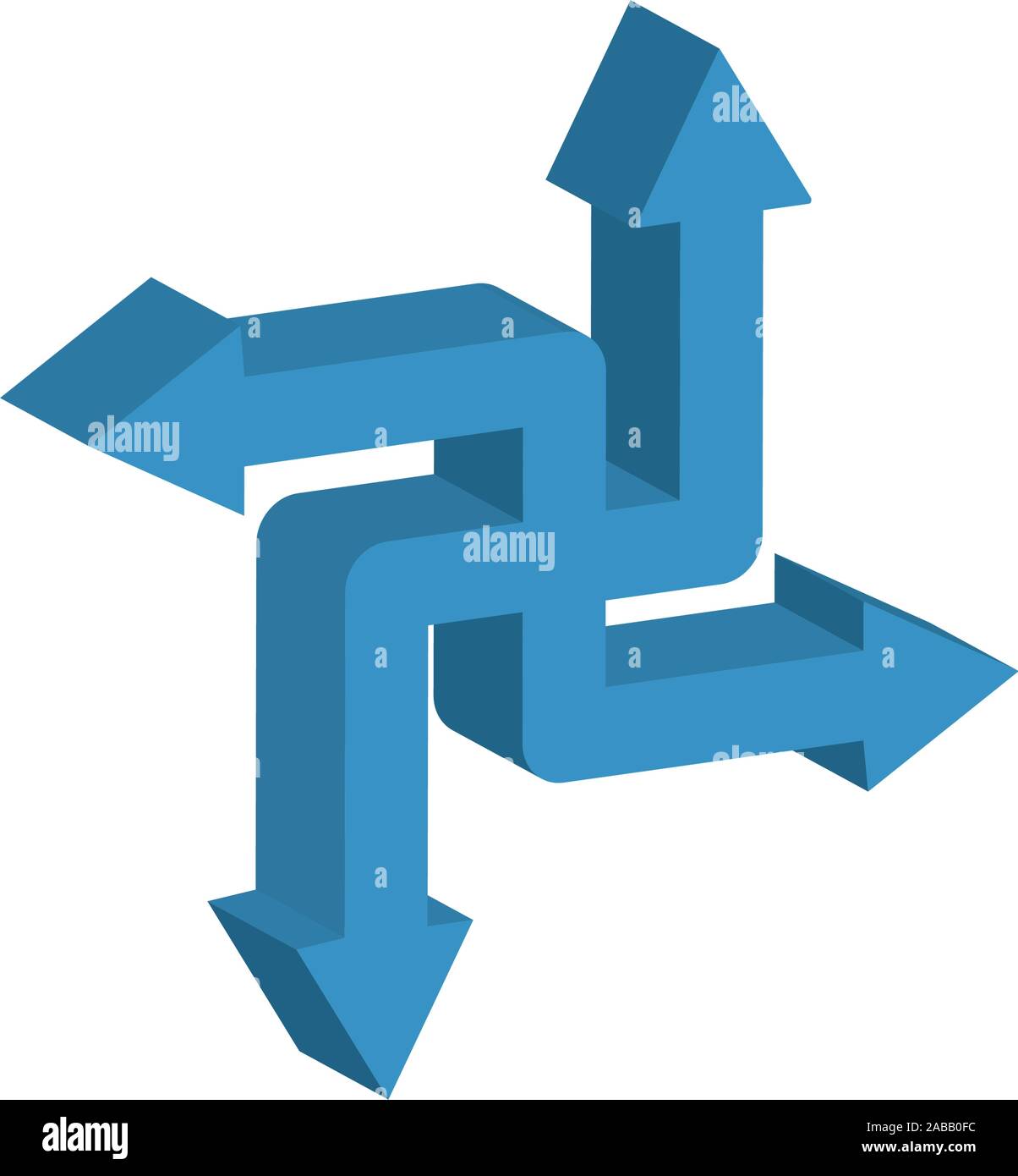 Intersection arrows icon hi-res stock photography and images - Alamy