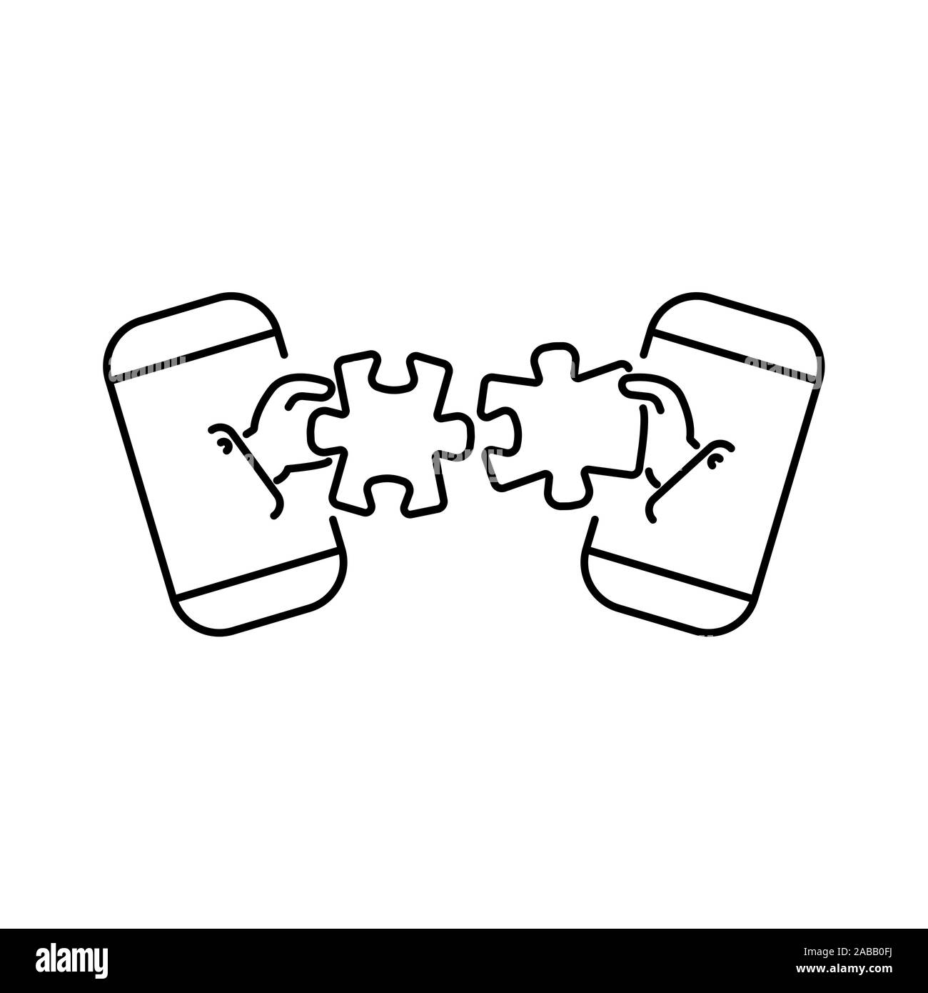 Connecting hands illustration Black and White Stock Photos & Images - Alamy