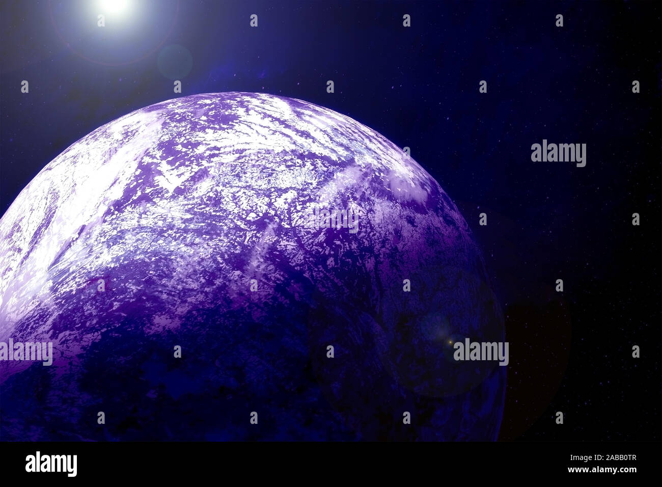 Exoplanet in the rays of the star. Elements of this image furnished by ...