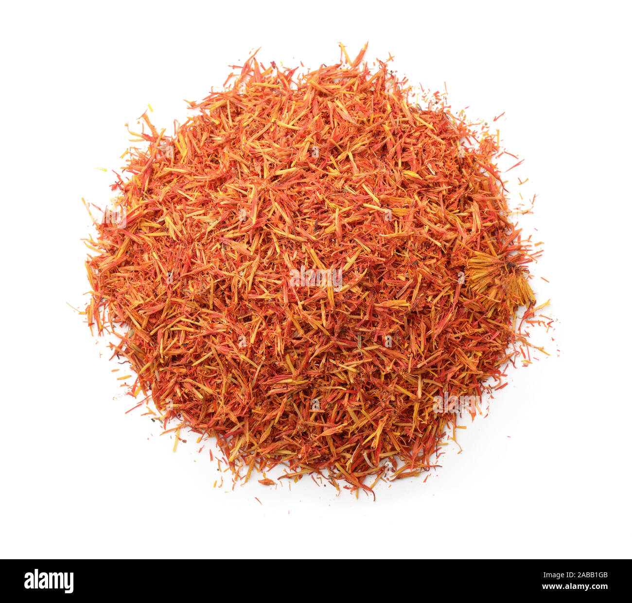 Top view of dried saffron threads isolated on white Stock Photo - Alamy