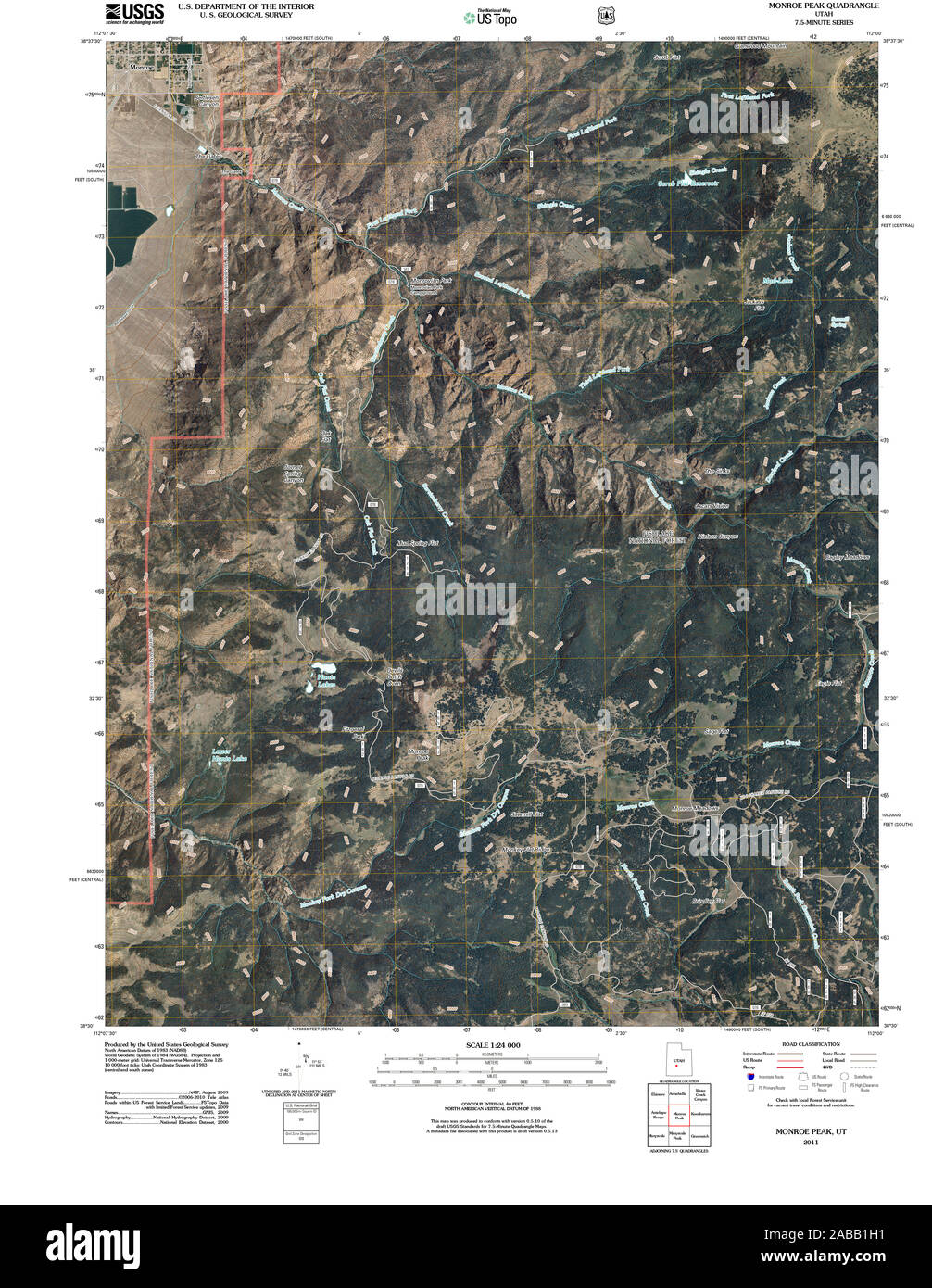 UT Monroe Peak 20110412 TM Restoration Stock Photo - Alamy