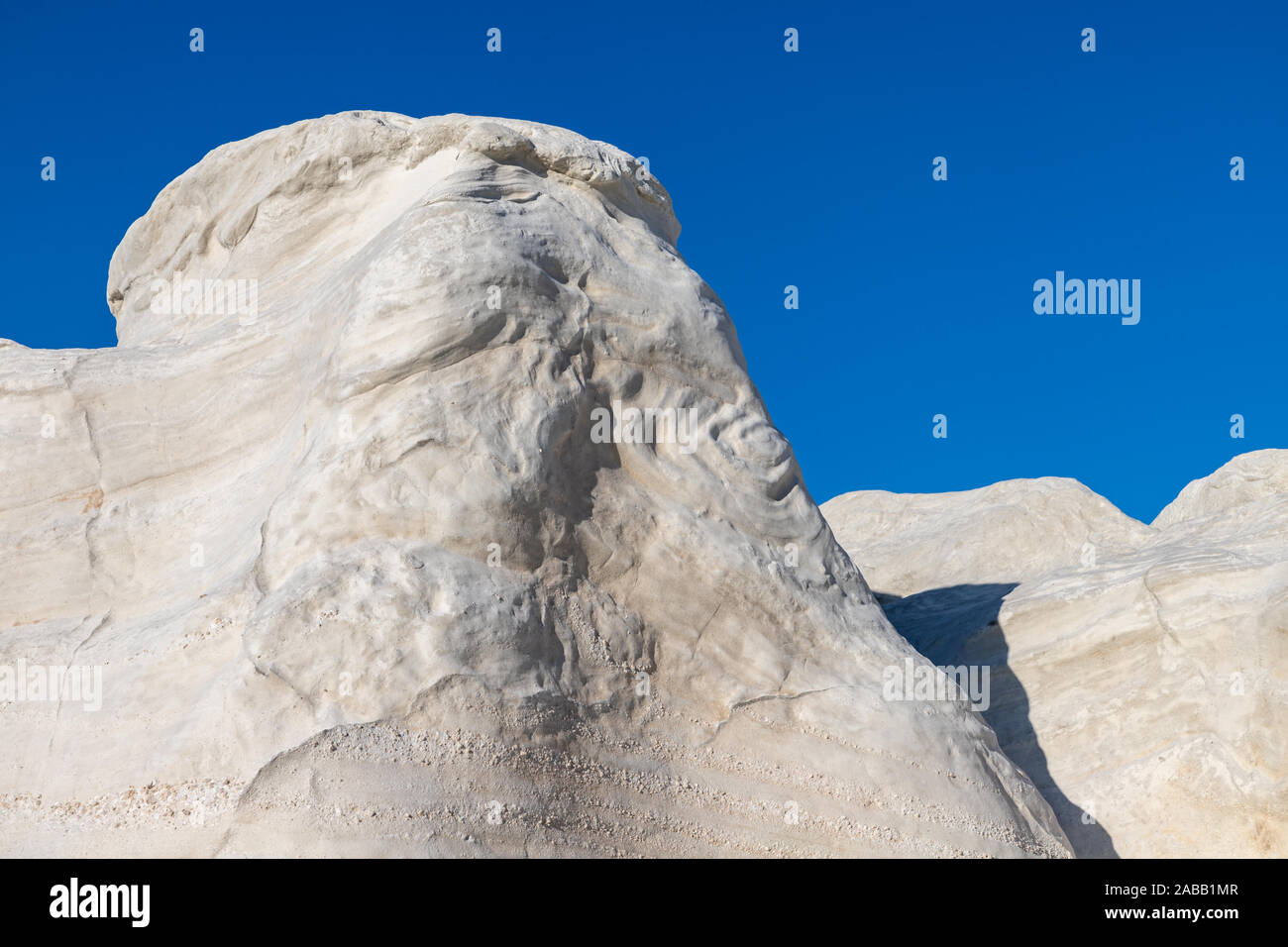 Details of white rock in Sarakiniko beach, Milos, Greece Stock Photo ...