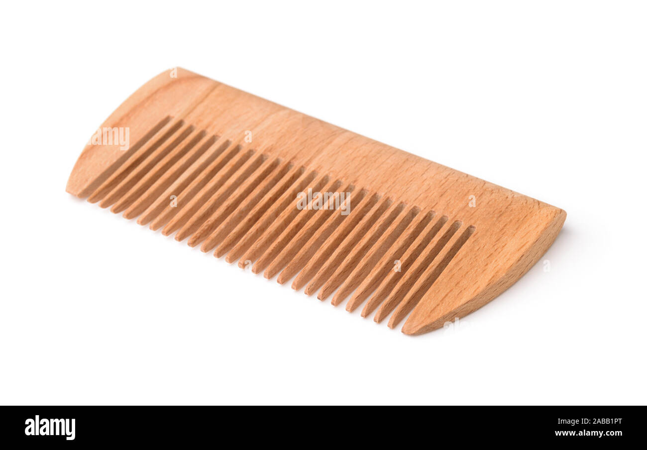 Wooden comb isolated on white Stock Photo - Alamy