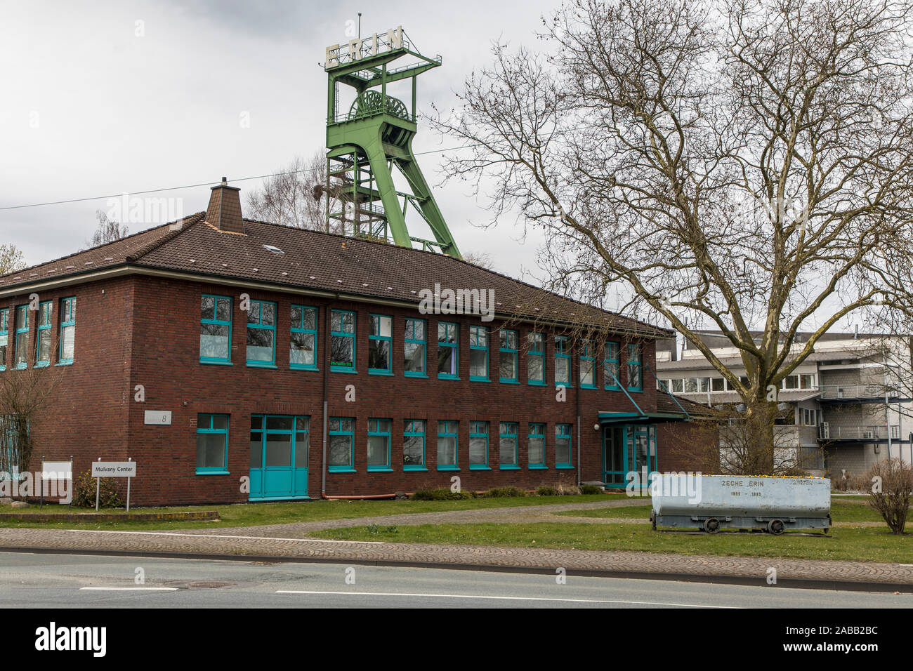 Old colliery car, mine car, on the site of the former Erin colliery, in ...