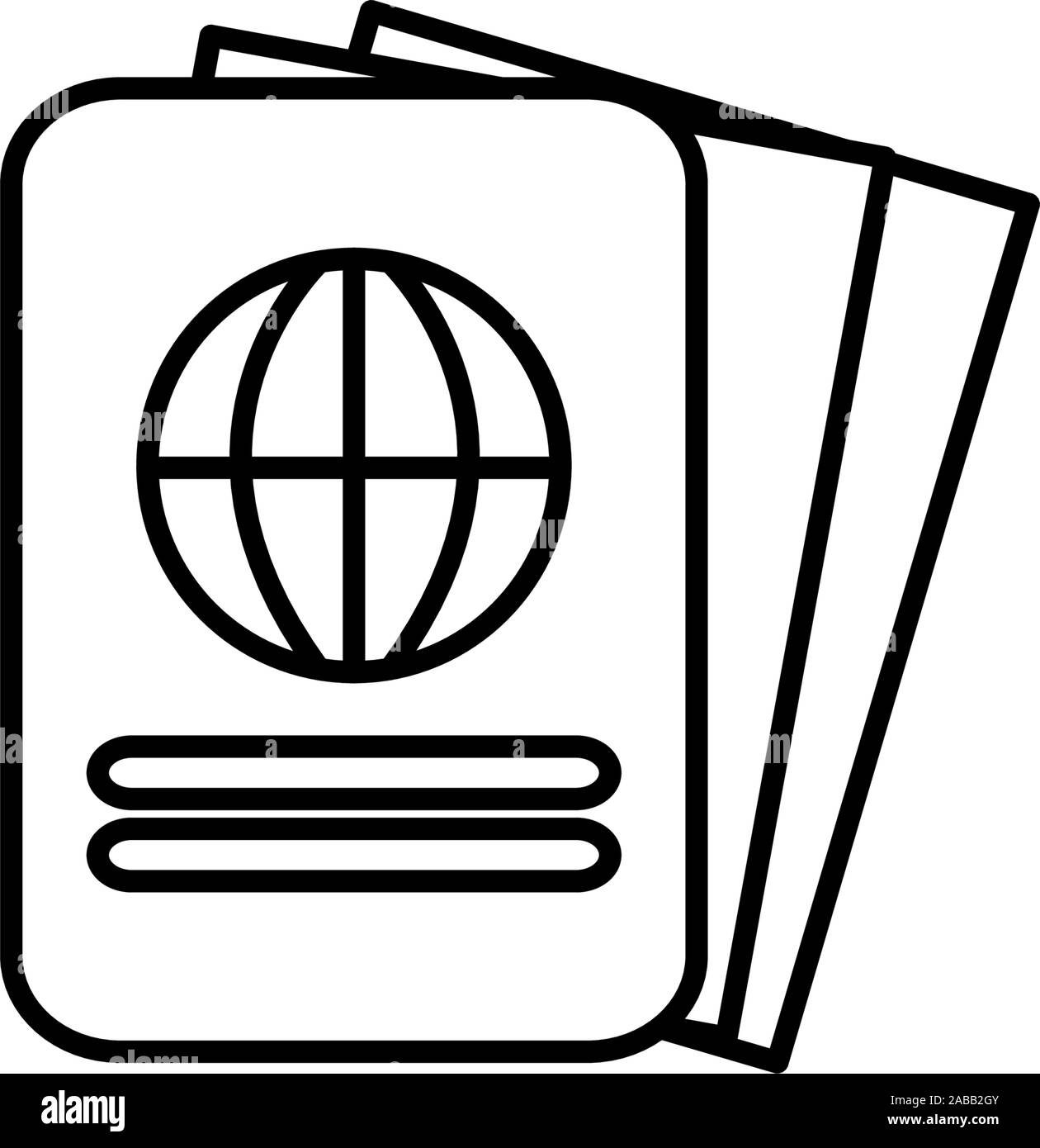 Passport Document Identification Line Icon Vector Illustration Design