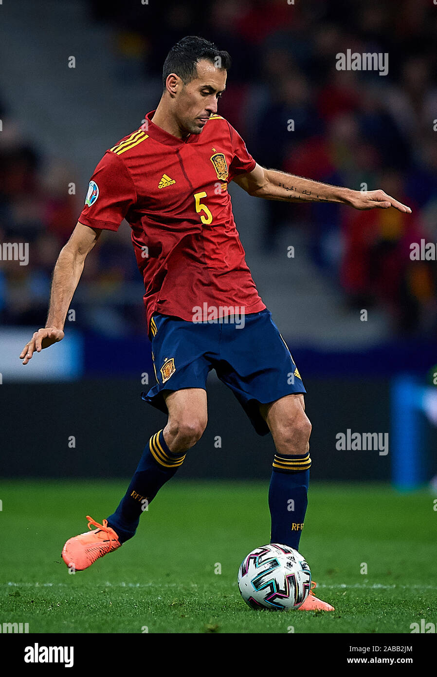 Sergio Busquets of Spain in action during the UEFA Euro qualification ...