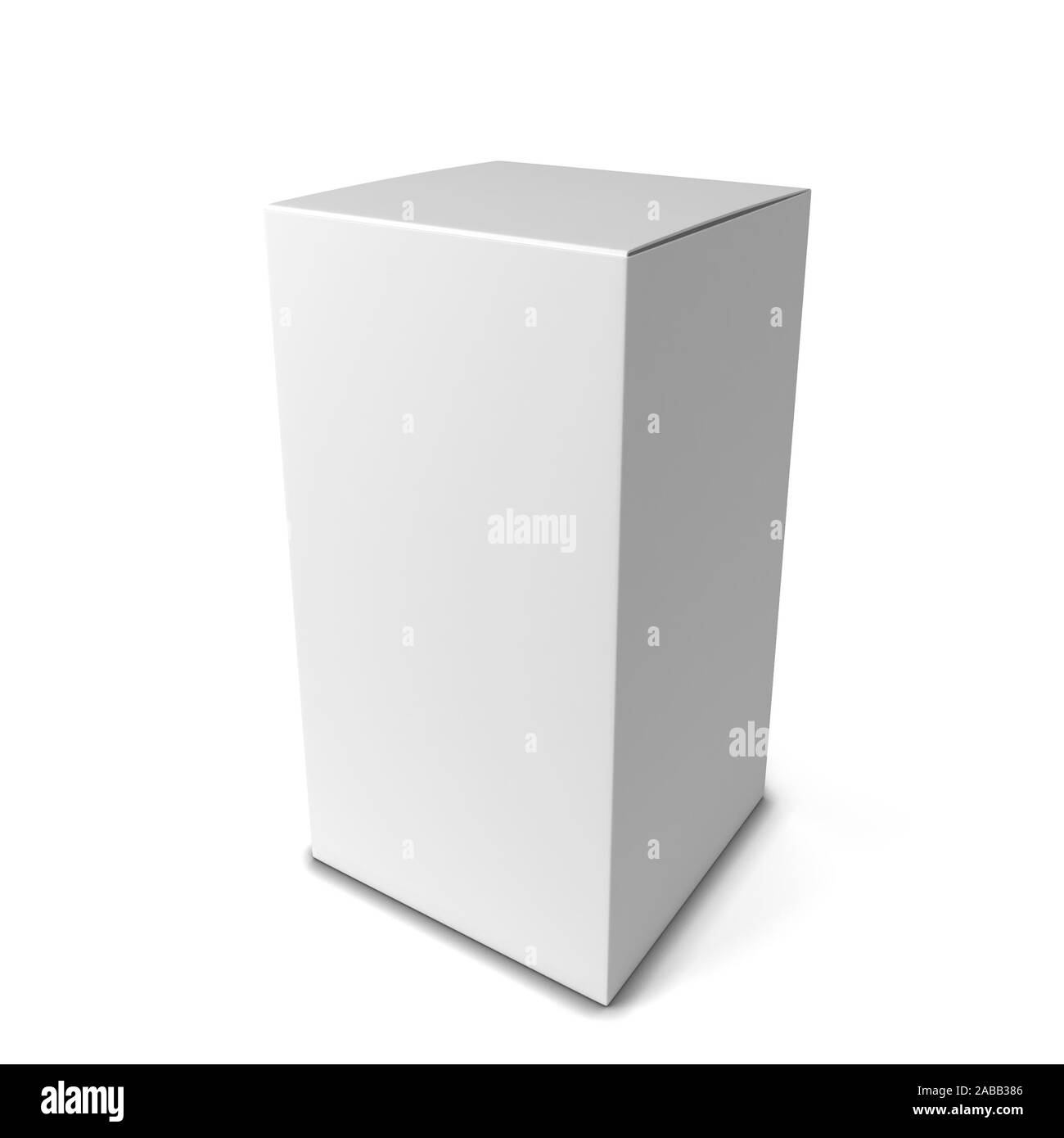 Blank tall box . 3d illustration isolated on white background Stock ...