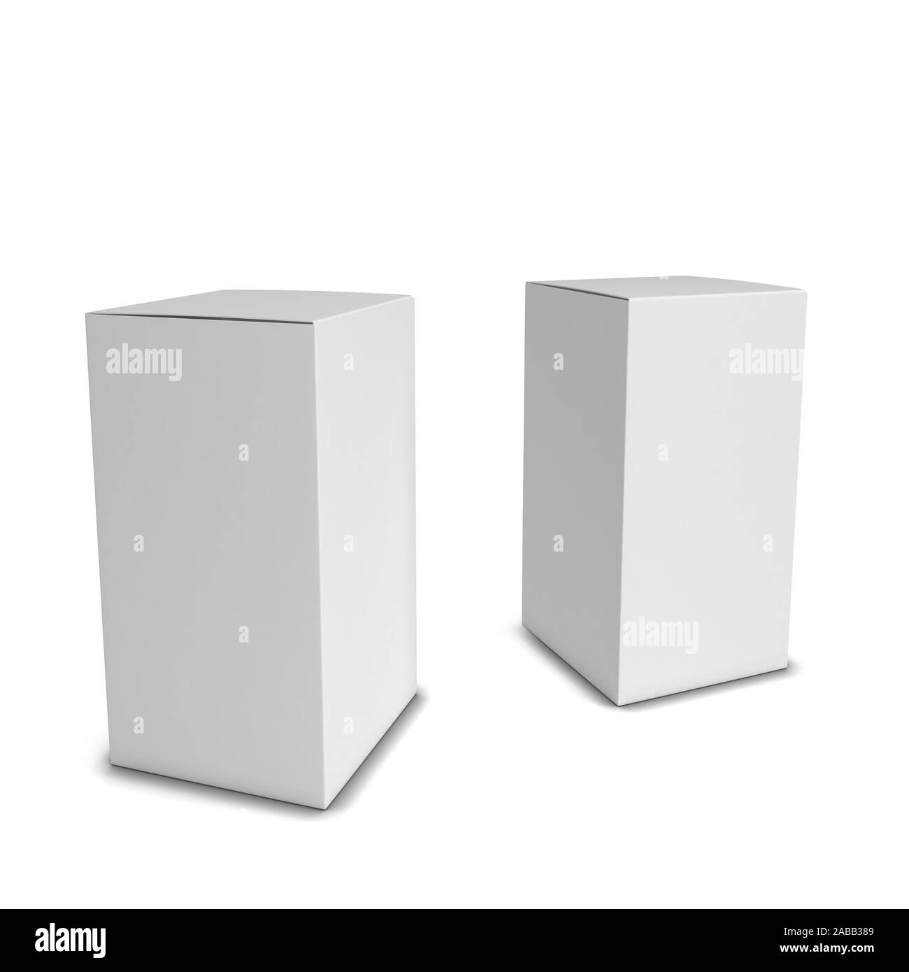 Blank tall box . 3d illustration isolated on white background Stock ...