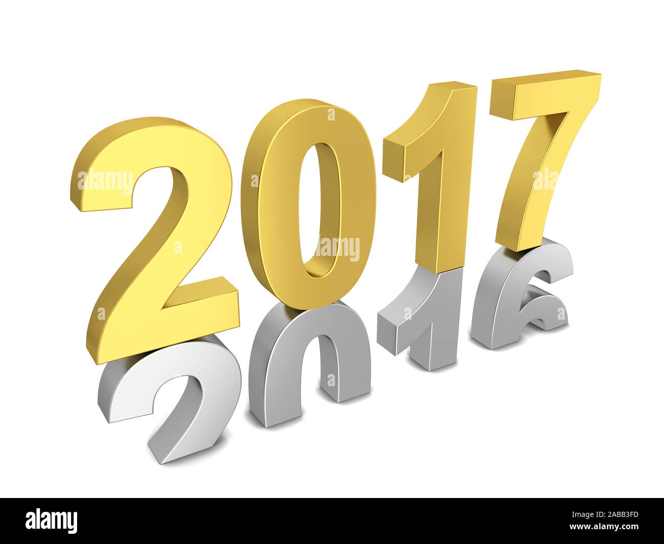 2017 text. 3d illustration isolated on white background Stock Photo - Alamy