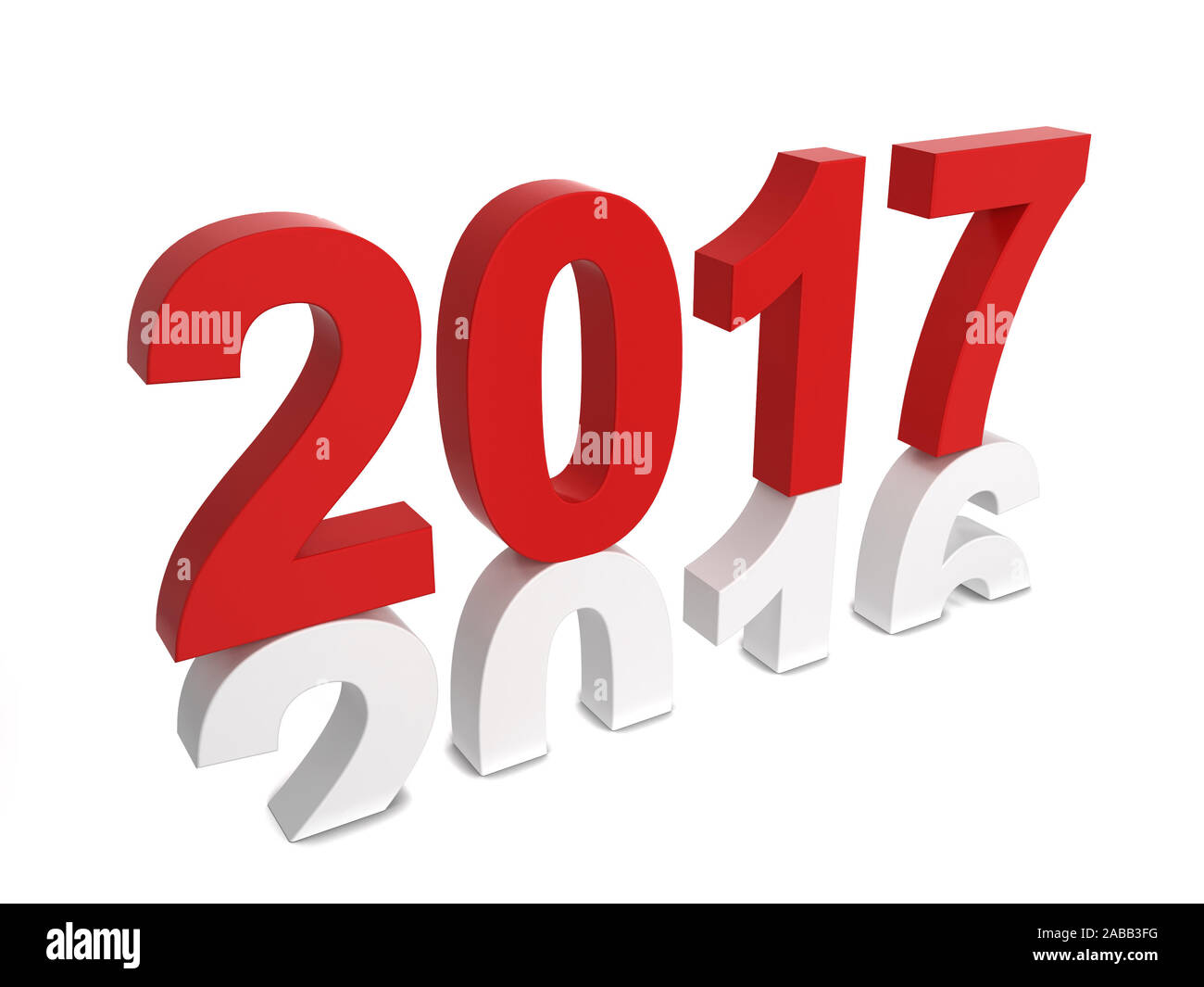 2017 text. 3d illustration isolated on white background Stock Photo - Alamy