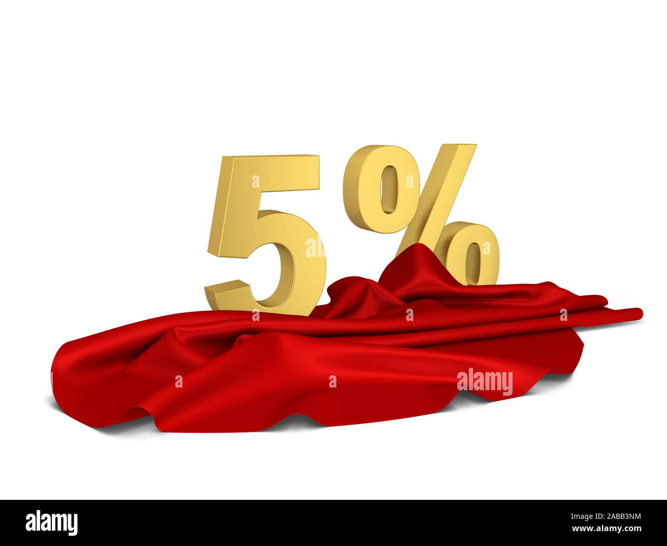 Discount sign with cloth cover. 3d illustration isolated on white ...