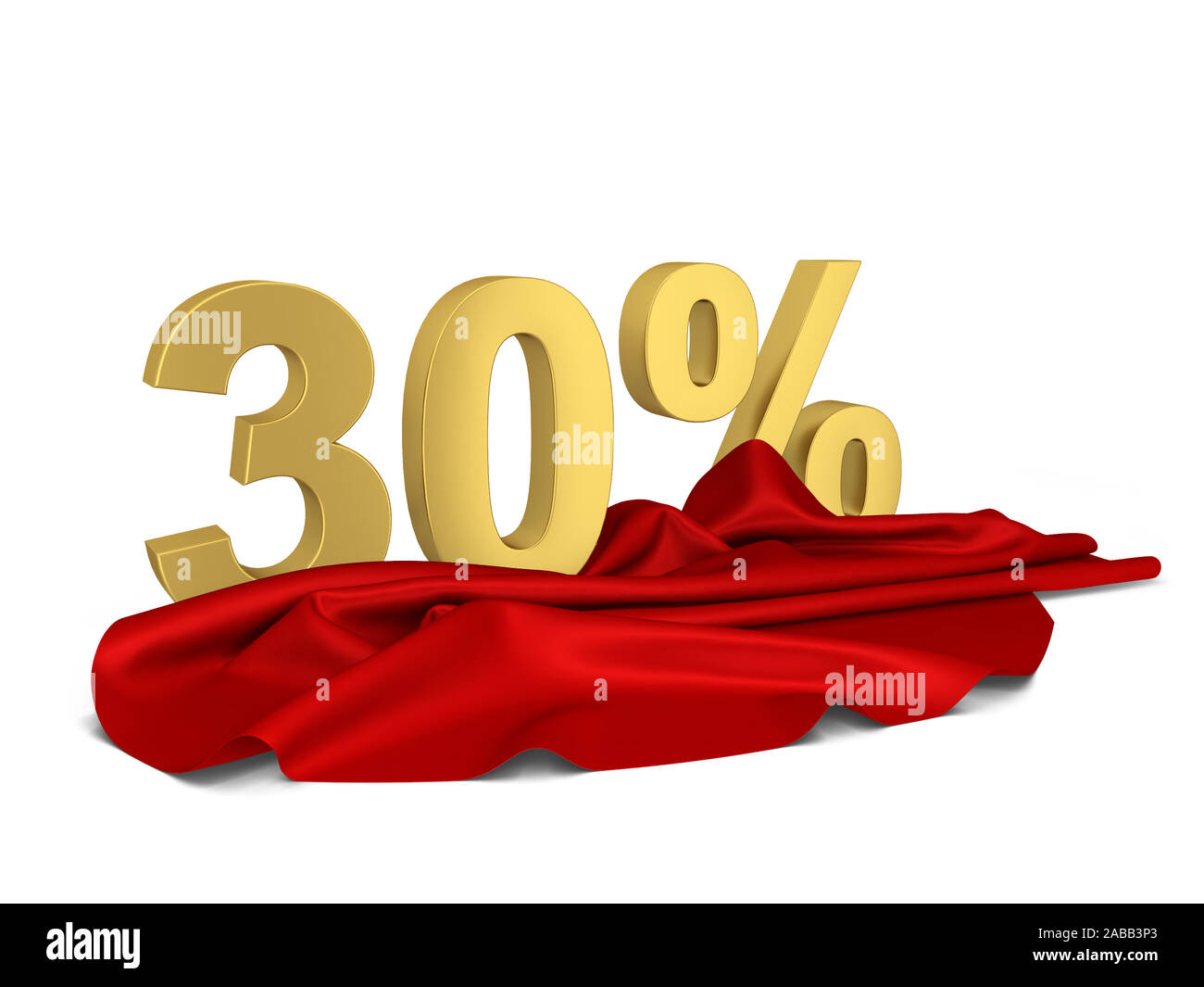 Discount sign with cloth cover. 3d illustration isolated on white ...