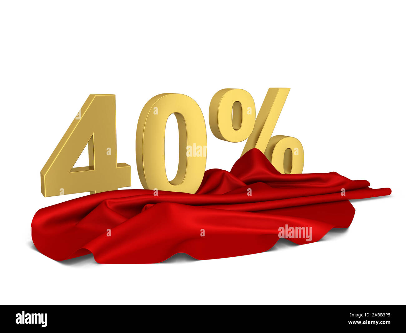 Discount sign with cloth cover. 3d illustration isolated on white ...
