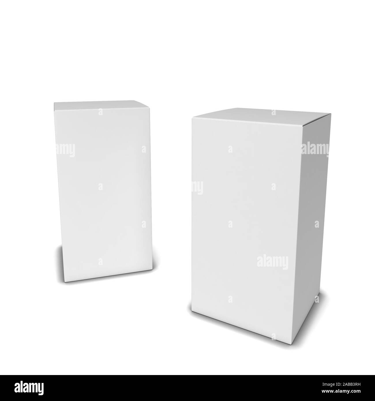 Blank tall box . 3d illustration isolated on white background Stock ...