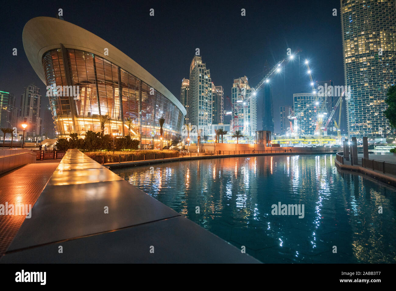 Exterior view of new Dubai Opera House in Downtown Dubai, UAE, United ...