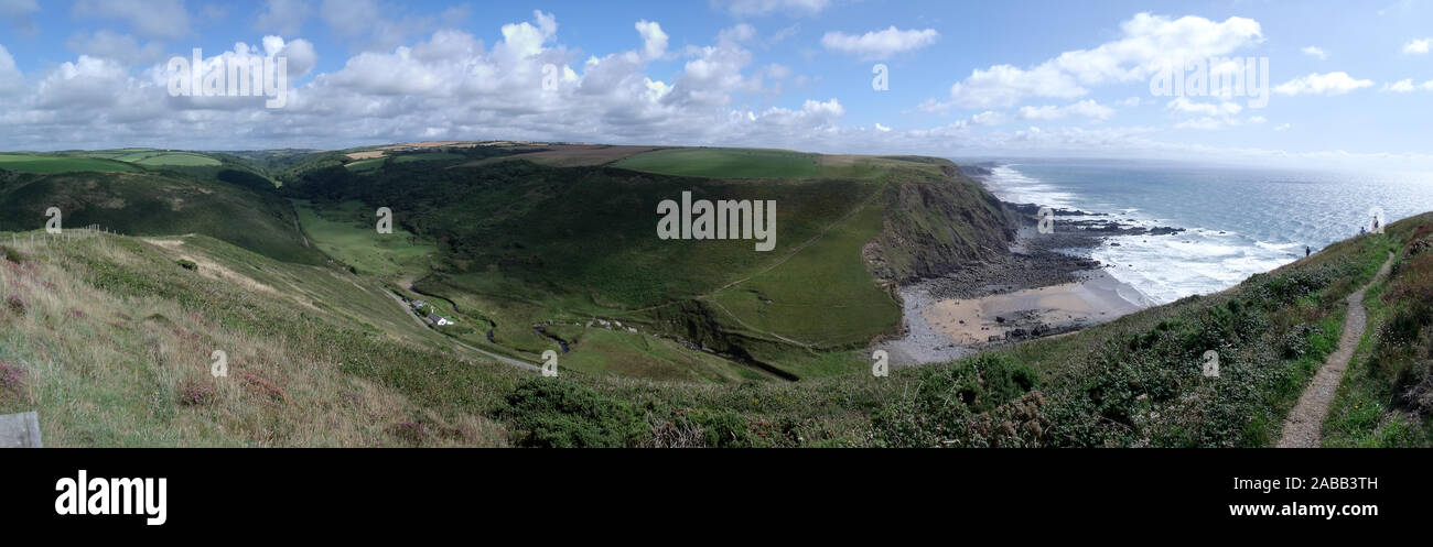North Devon Coast Duckpool Cliffs Walking Stock Photo - Alamy