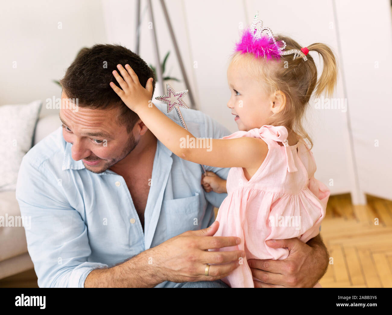 Millennial father spending time with his princess Stock Photo - Alamy