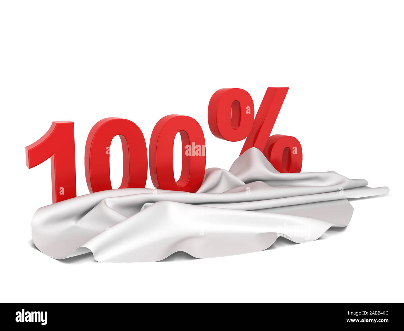 Discount sign with cloth cover. 3d illustration isolated on white ...