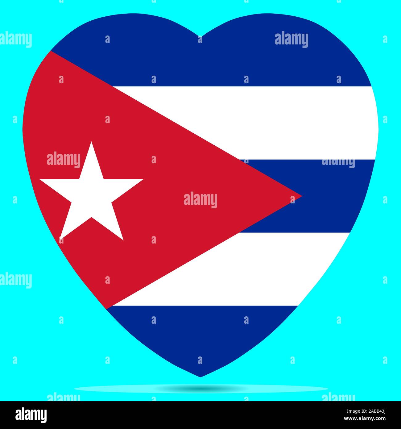 Cuba Flag In Heart Shape Vector illustration Eps 10 Stock Vector Image ...