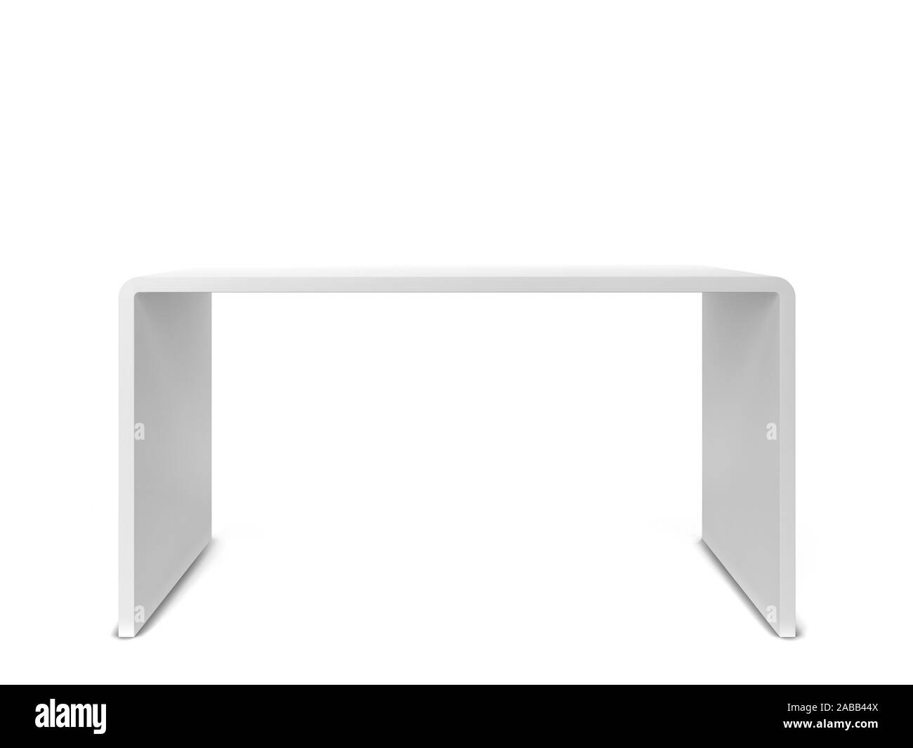 White modern table. 3d illustration isolated on white background Stock ...