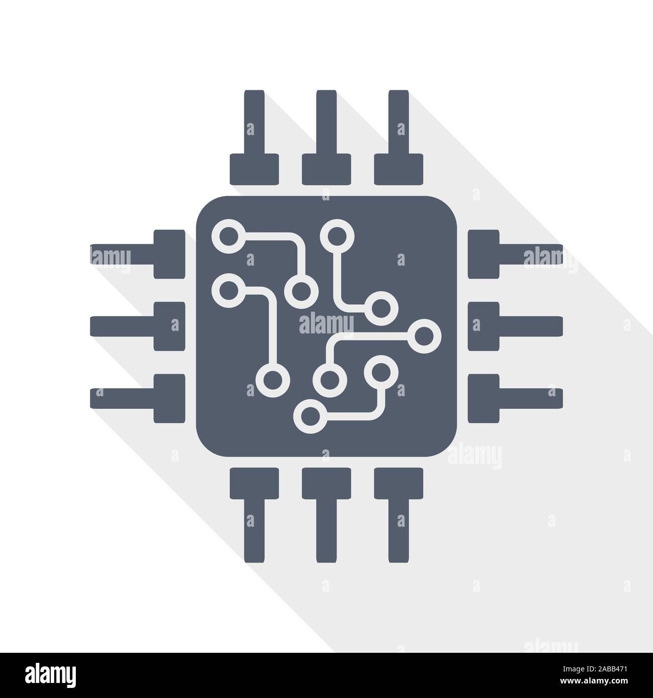 Flat design chip icon, computer concept illustration Stock Vector Image ...