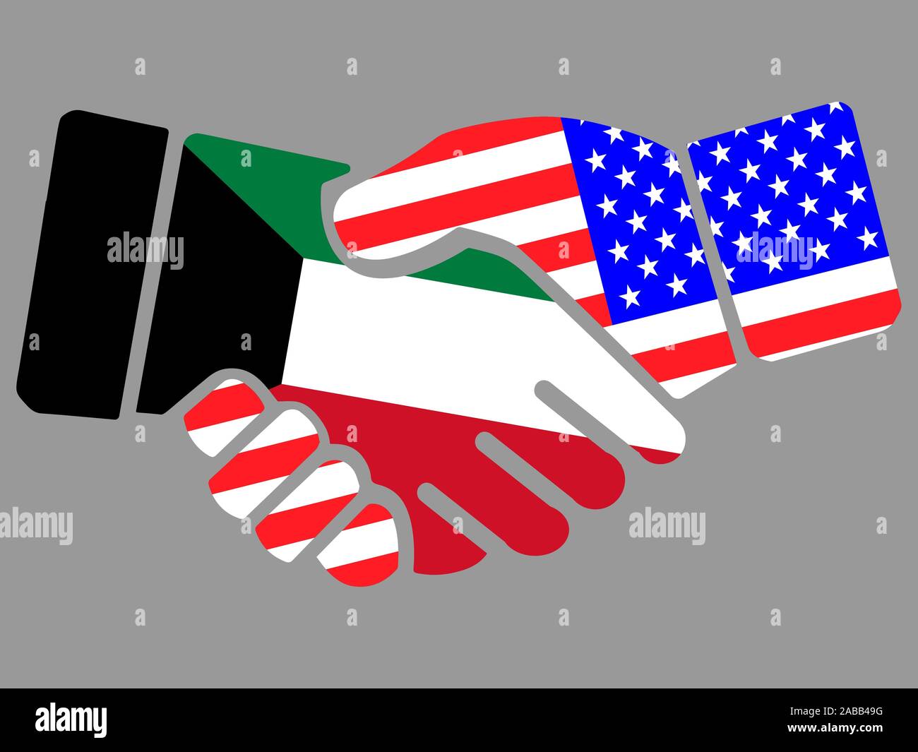 Kuwait and USA flags Handshake vector illustration Eps 10 Stock Vector ...