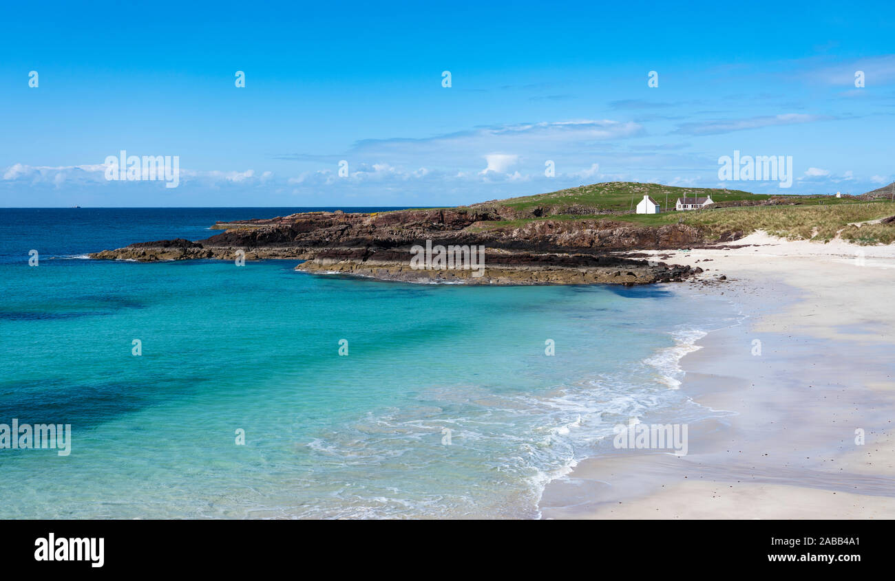 Beach at Clachtoll the North Coast 500 scenic driving route in Assynt ...