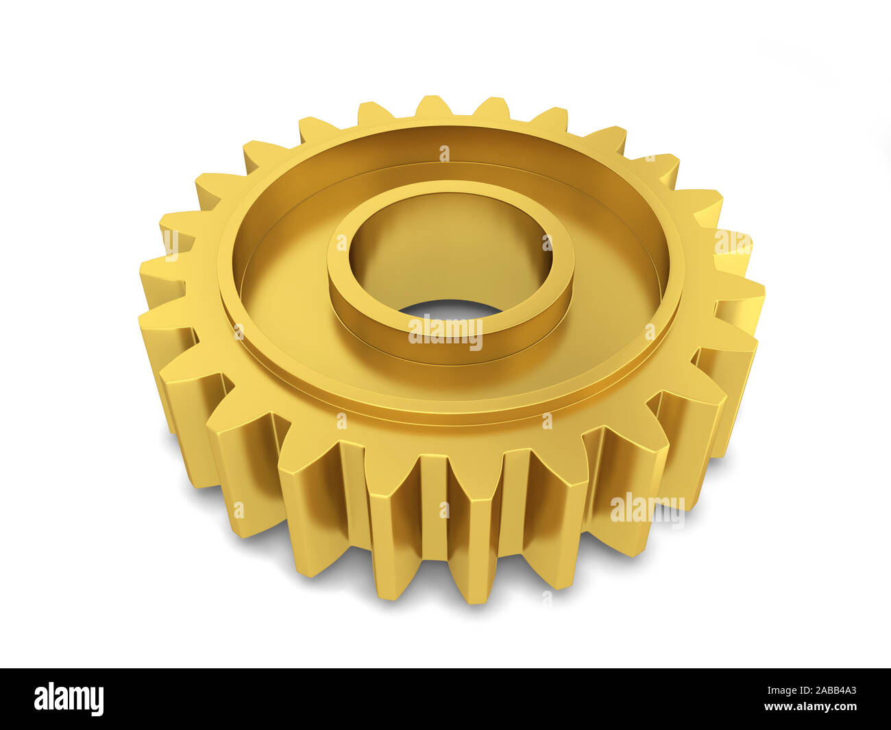 Single gear. 3d illustration isolated on white background Stock Photo ...