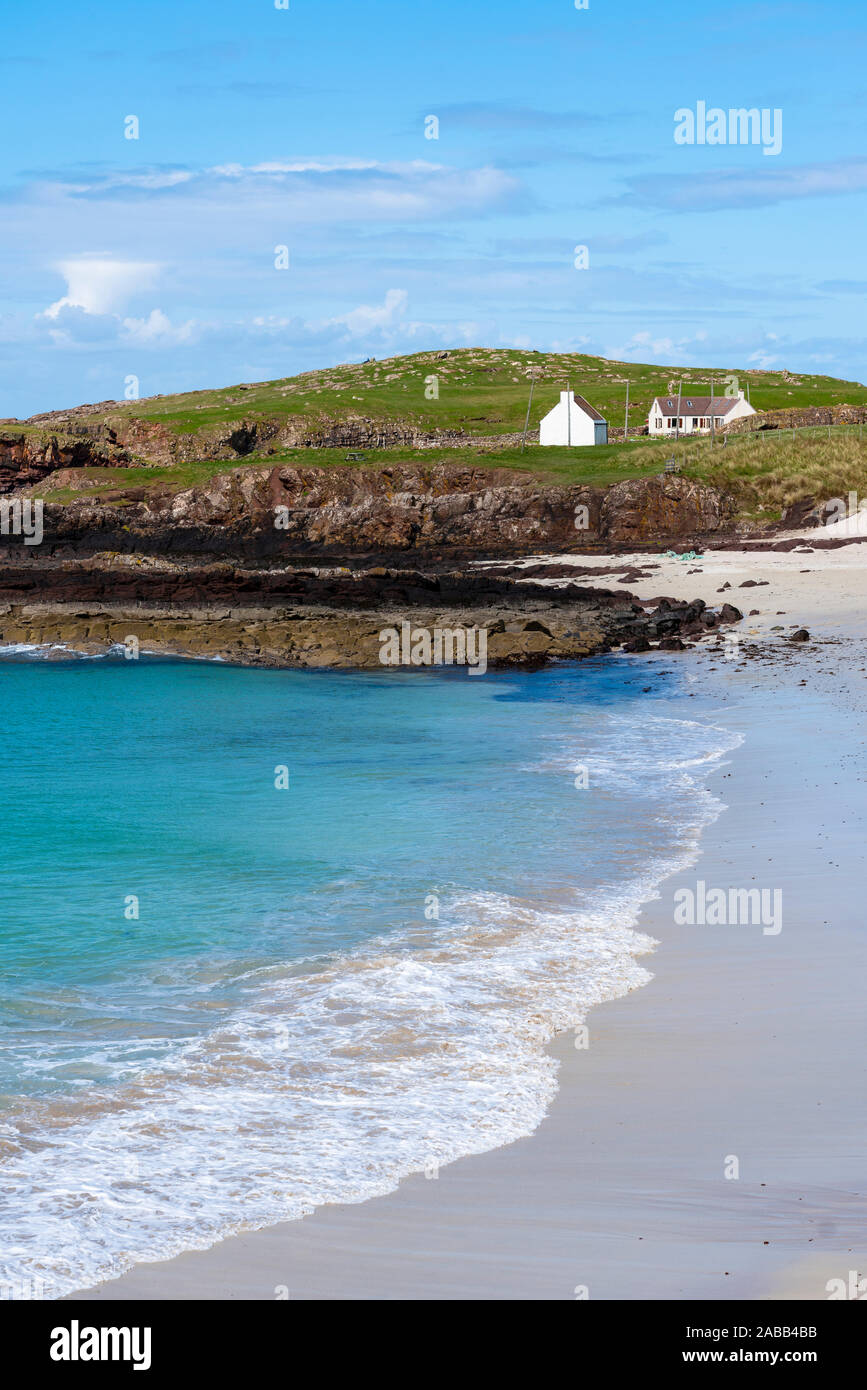 Beach at Clachtoll the North Coast 500 scenic driving route in Assynt ...