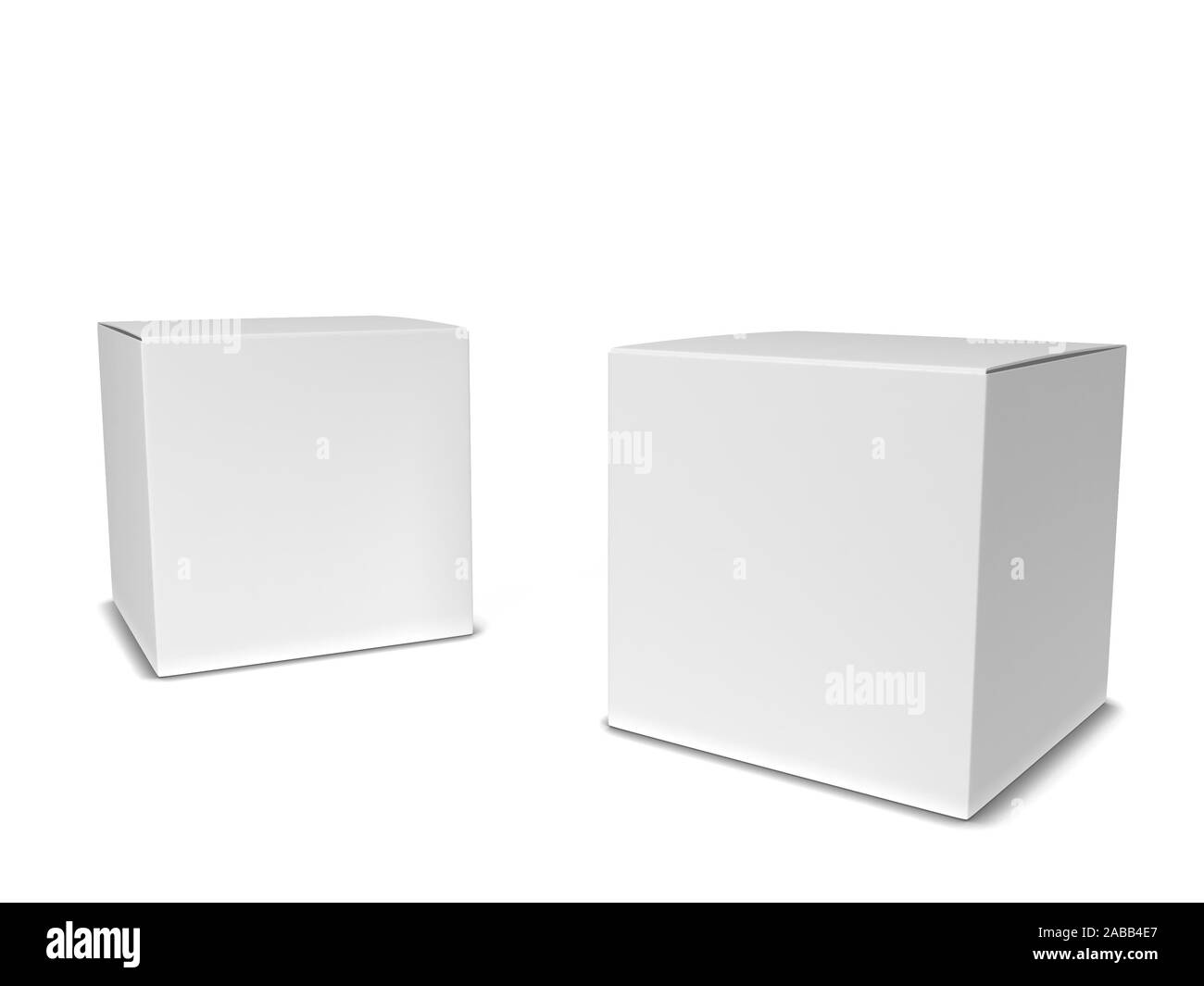 Blank square box. 3d illustration isolated on white background Stock ...