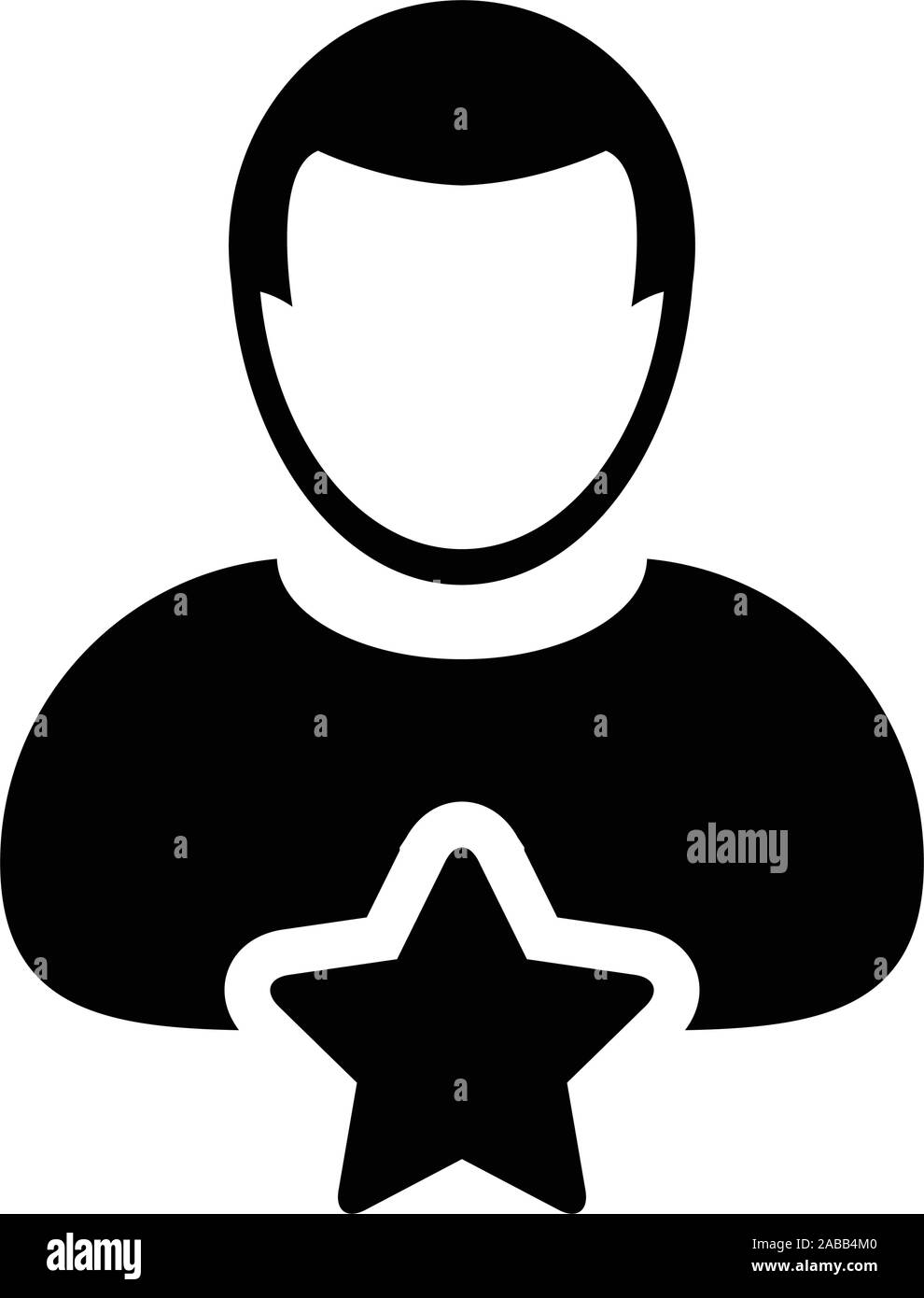 Star icon vector male user person profile avatar symbol for rating in a ...