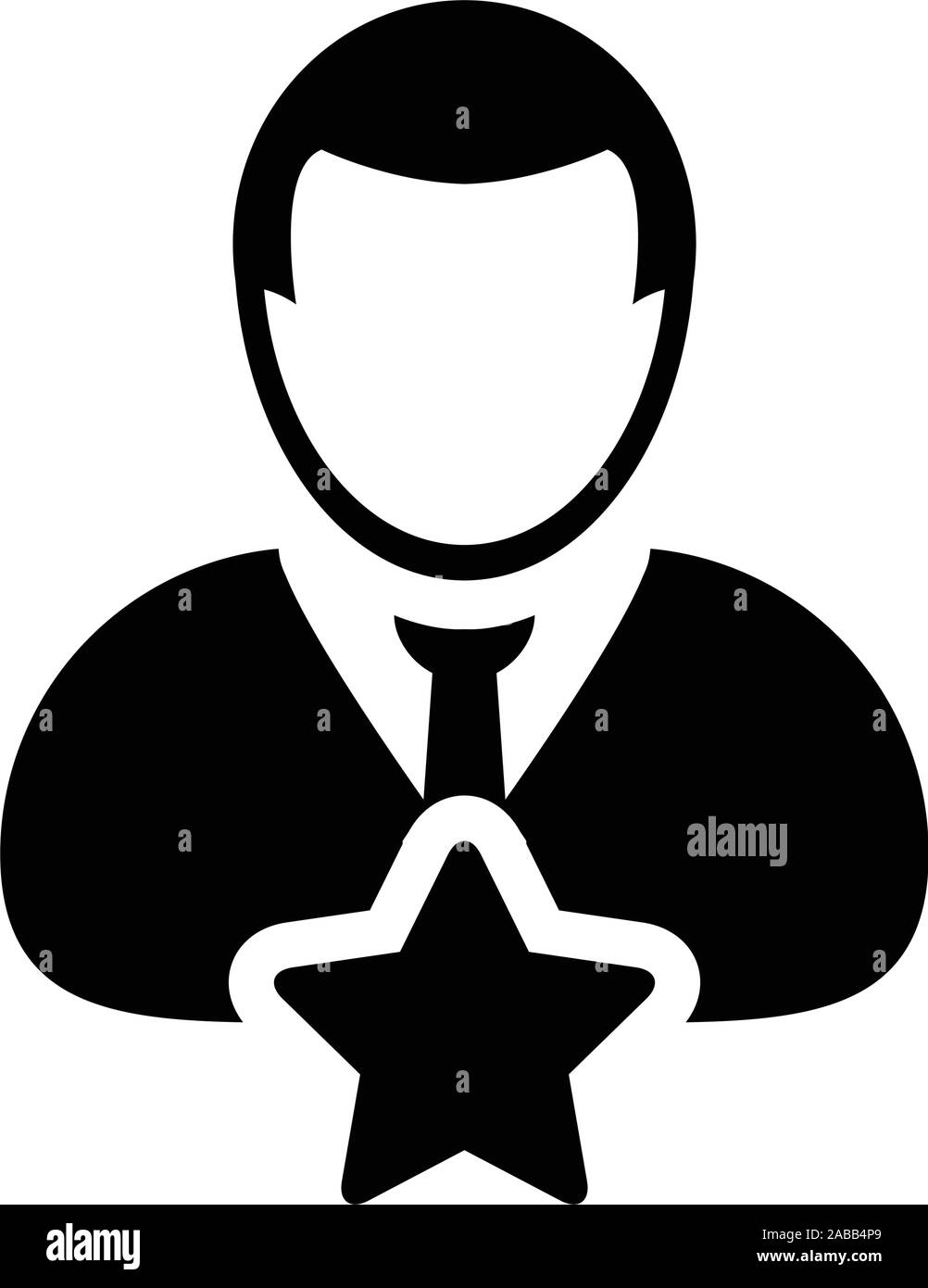 Degree icon vector with star male user person profile avatar symbol for ...