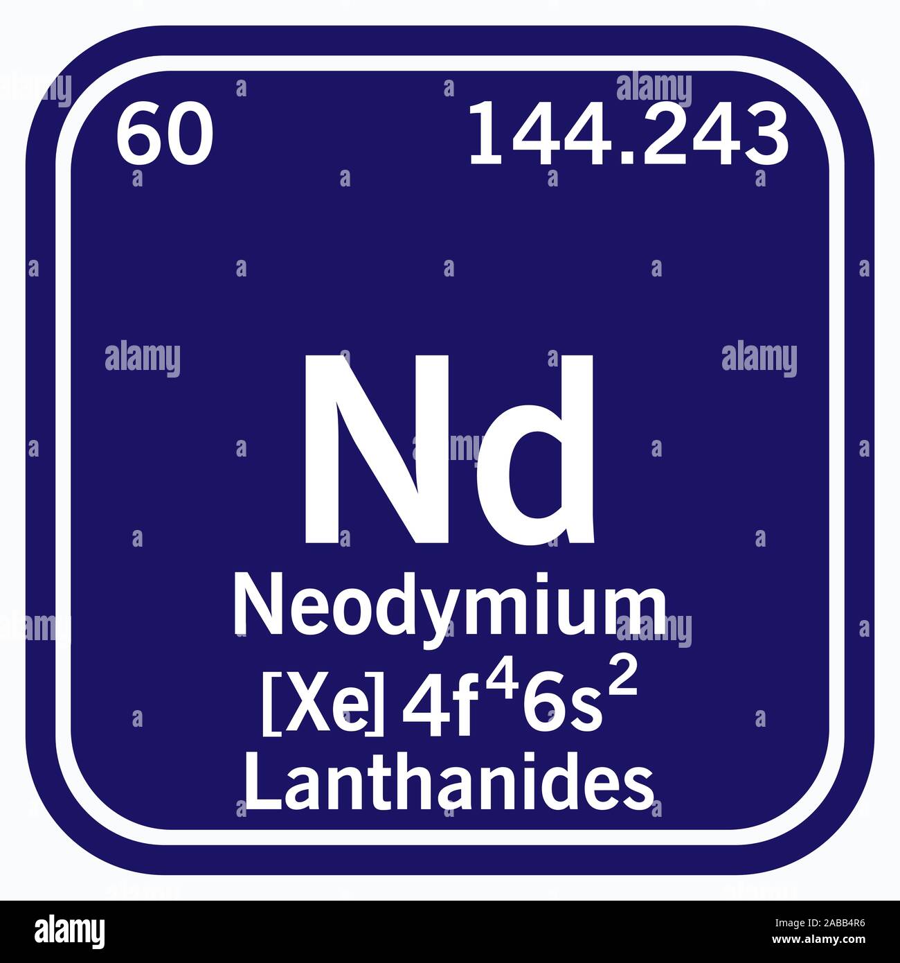 Neodymium Periodic Table of the Elements Vector illustration eps 10 ...